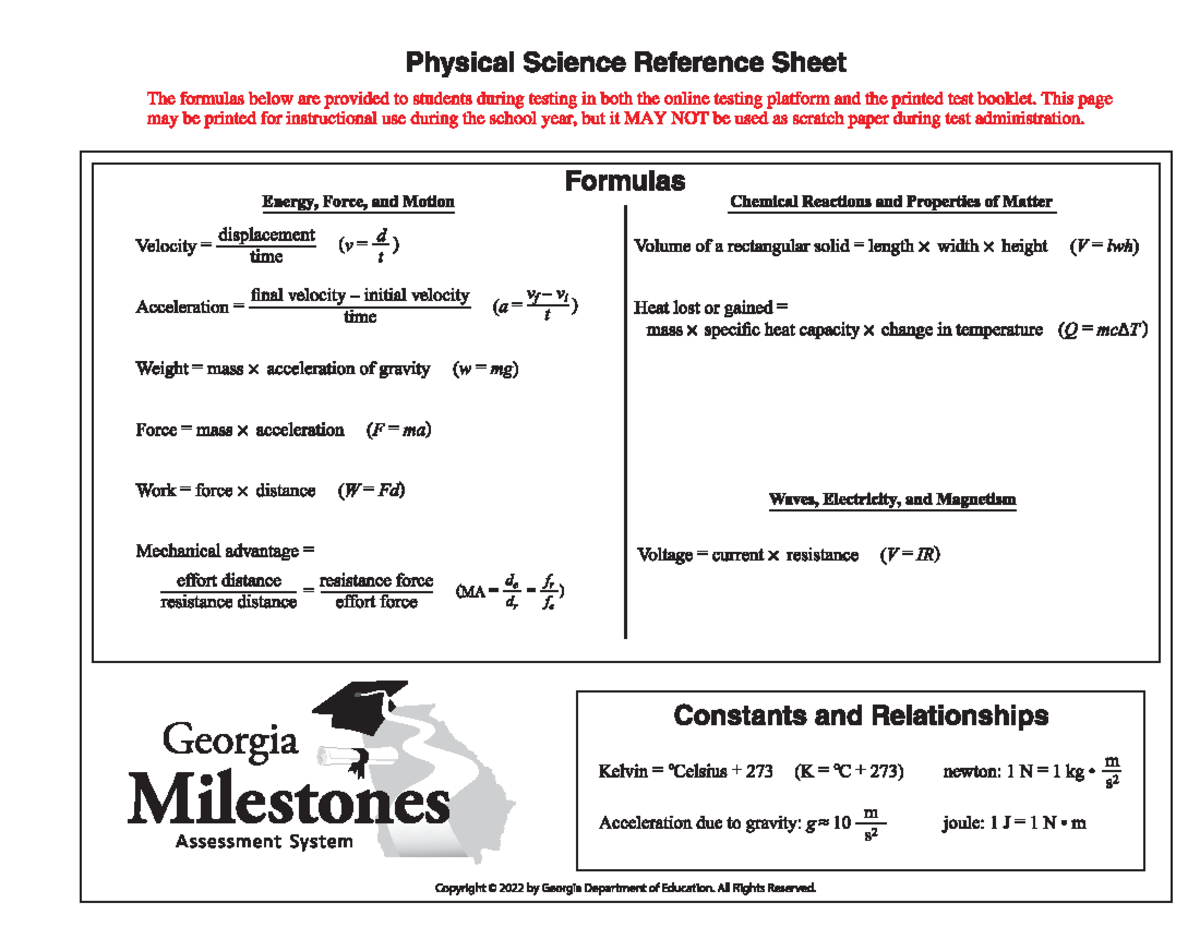 Formulas and Periodic Table - Studocu