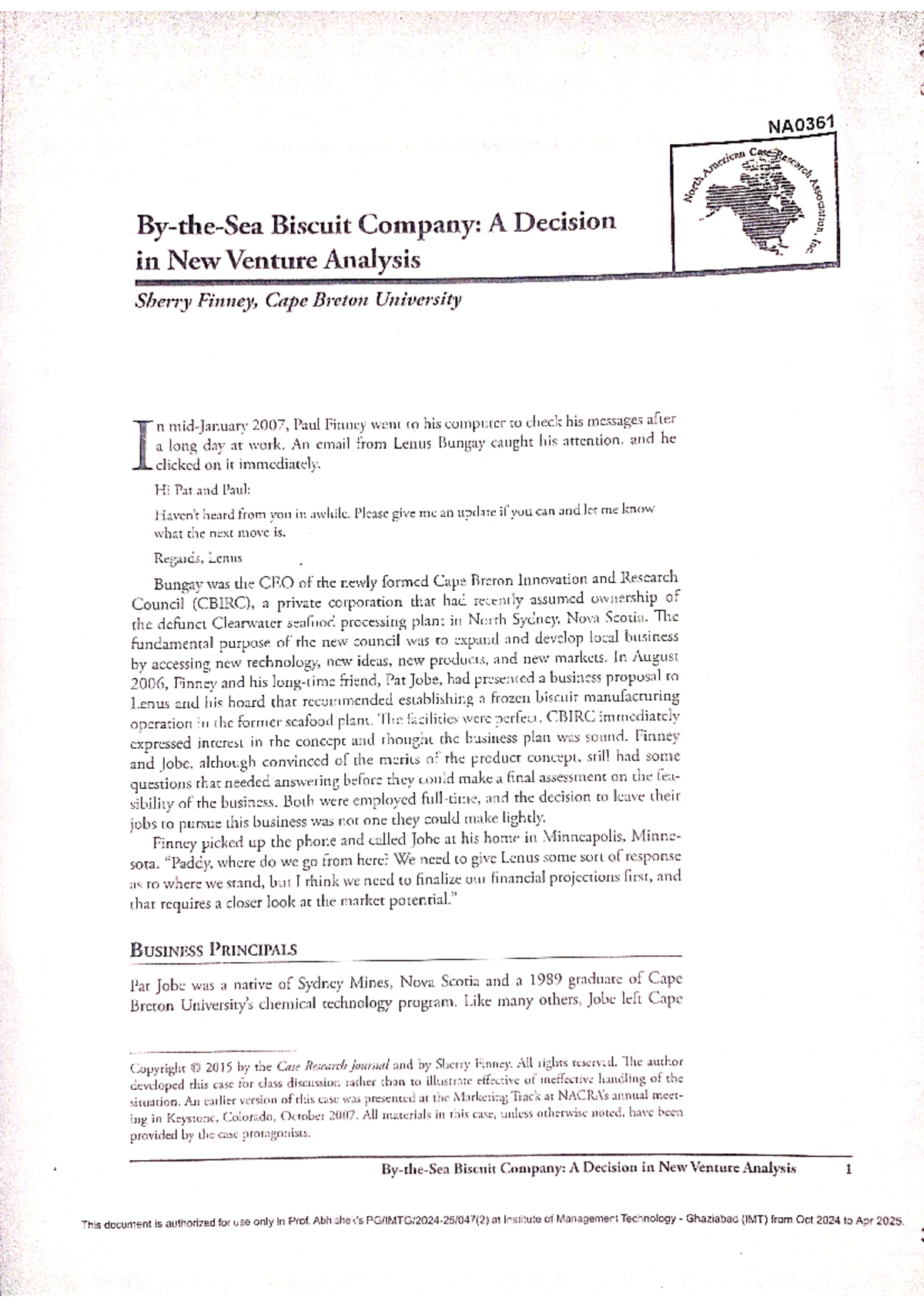 By The Sea Biscuit Company - NA0361 Biscuit Company: A Decision in New ...