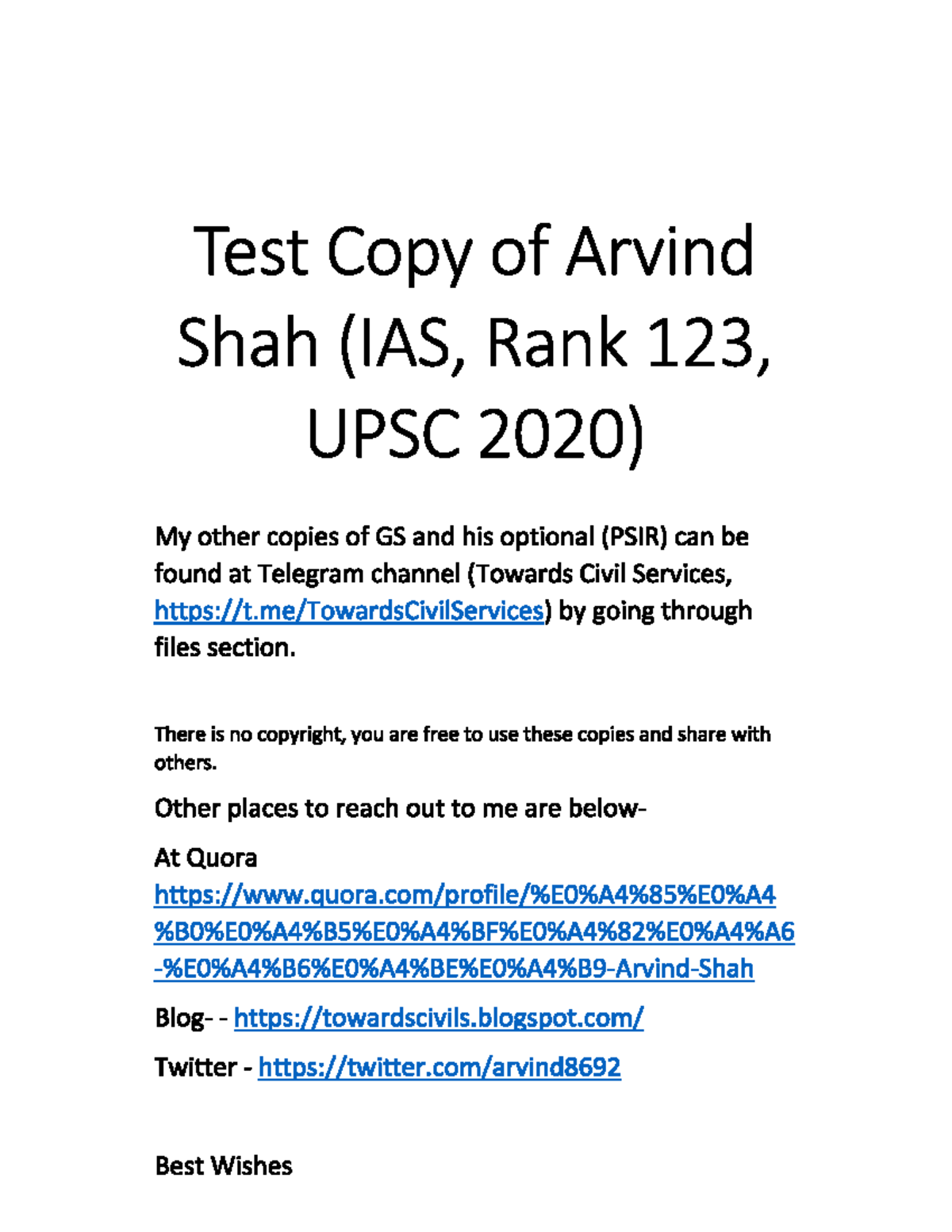 PSIR-8(Towards Civil Services-Arvind Shah-Rank 123) - Test Copy of ...