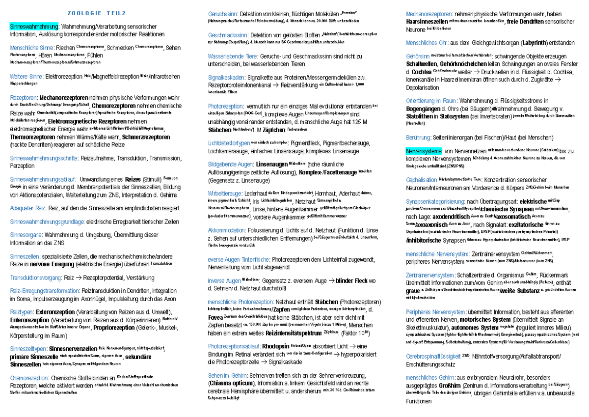 Zoologie Teil 2 - Begriffe, Definitionen - Z O O L O G I E T E I L 2 ...