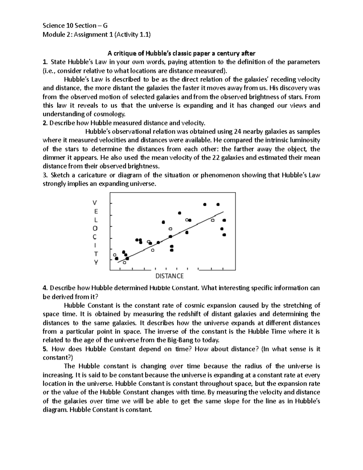 Science 10 - Module 2 Activity 1 - Science 10 Section – G Module 2 ...