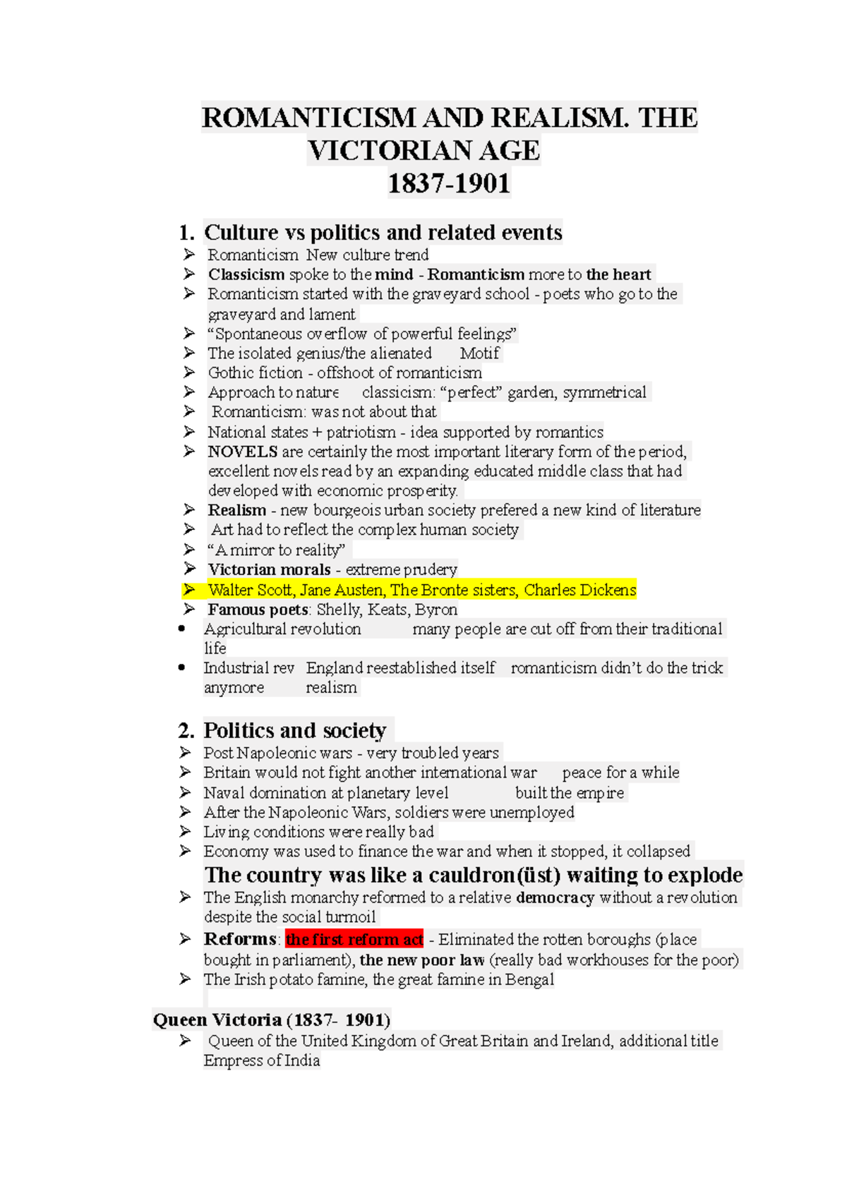 Romanticism and Realism 12 - ROMANTICISM AND REALISM. THE VICTORIAN AGE ...