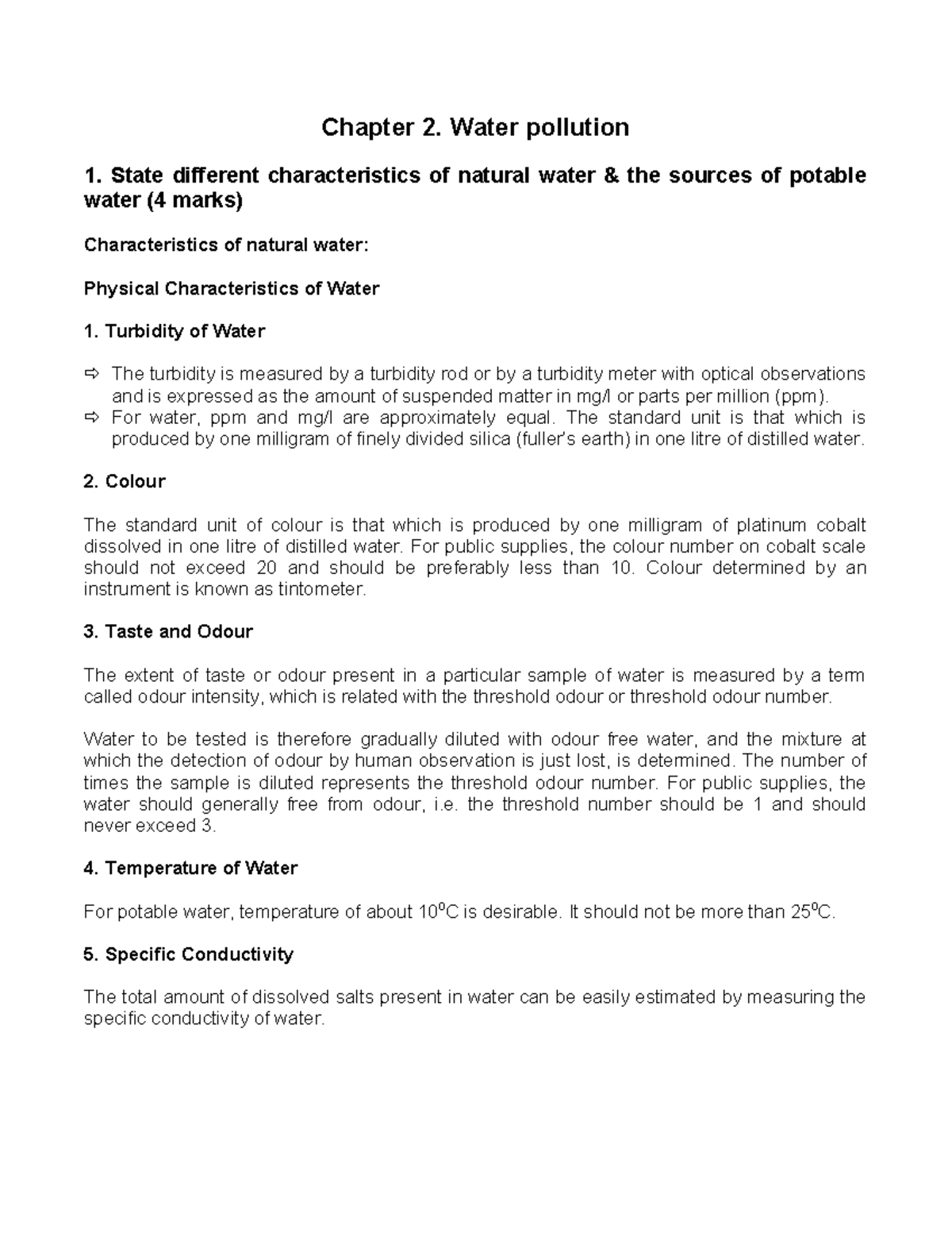 P-2, Chapter-2, Water Pollution - Chapter 2. Water pollution 1. State ...