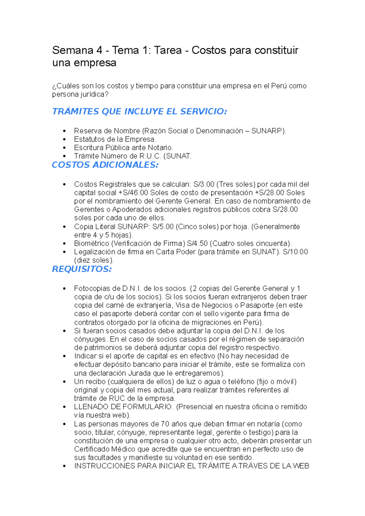 Semana 333 - T3m4 1 - T4r34 - C0st0s p4r4 c0nstituir un4 empres 4 ...