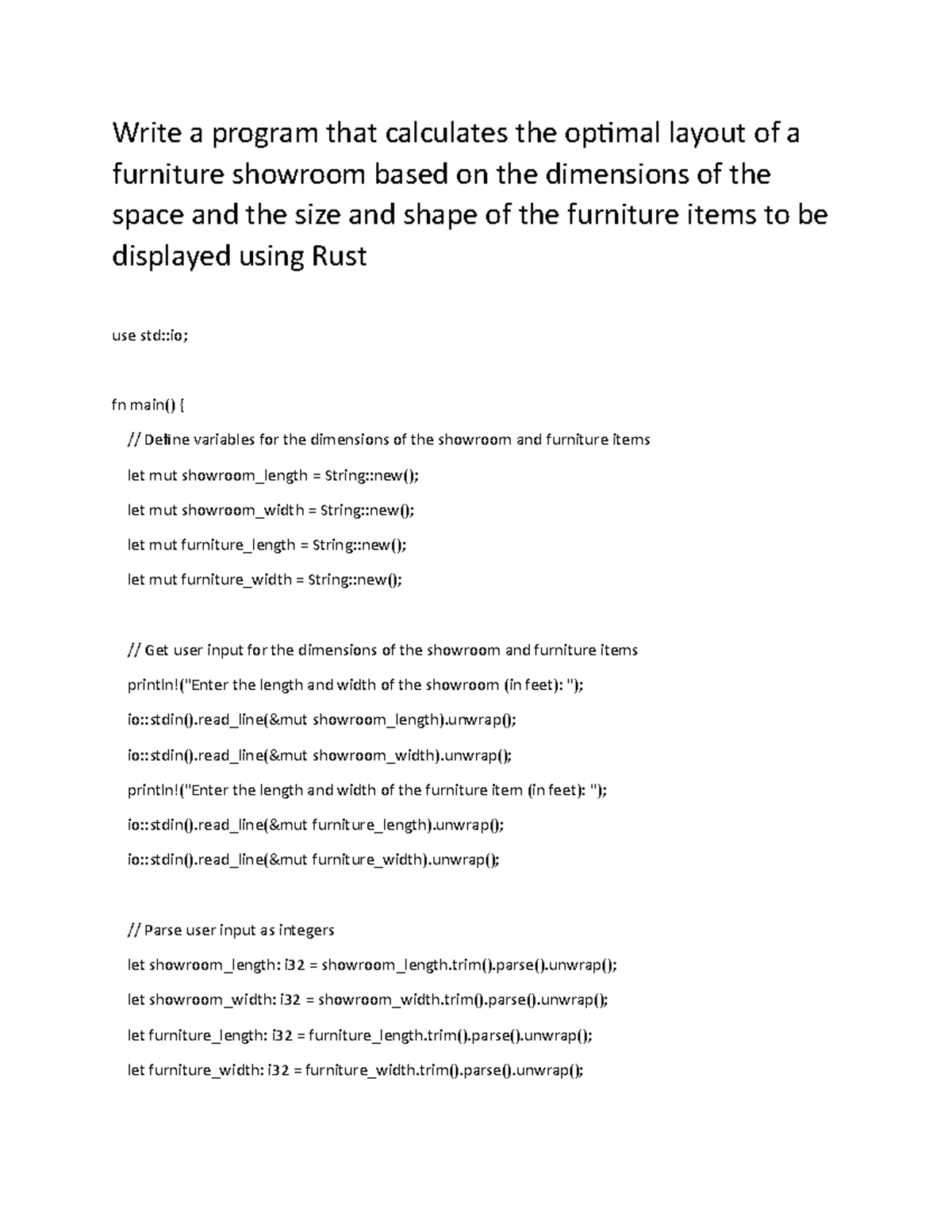 Comp6024-optimal layout-Rust - Write a program that calculates the ...