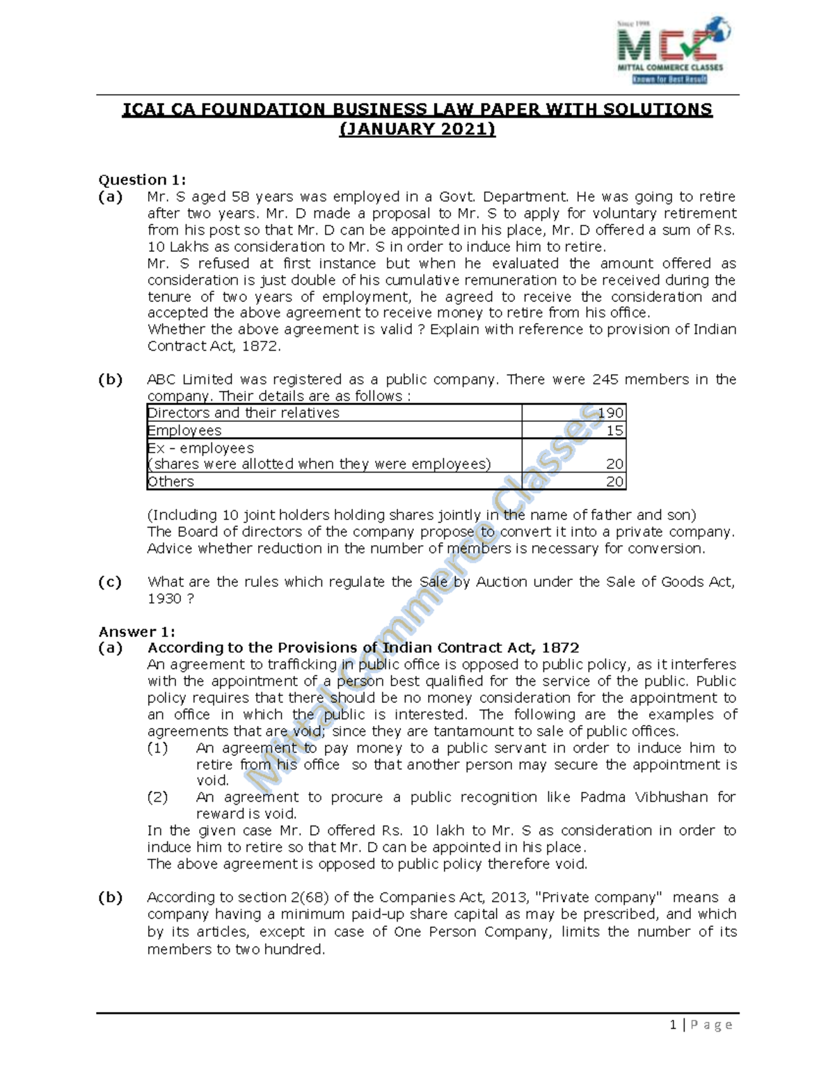 ICAI-Ca.-Found - Tuik - ICAI CA FOUNDATION BUSINESS LAW PAPER WITH ...