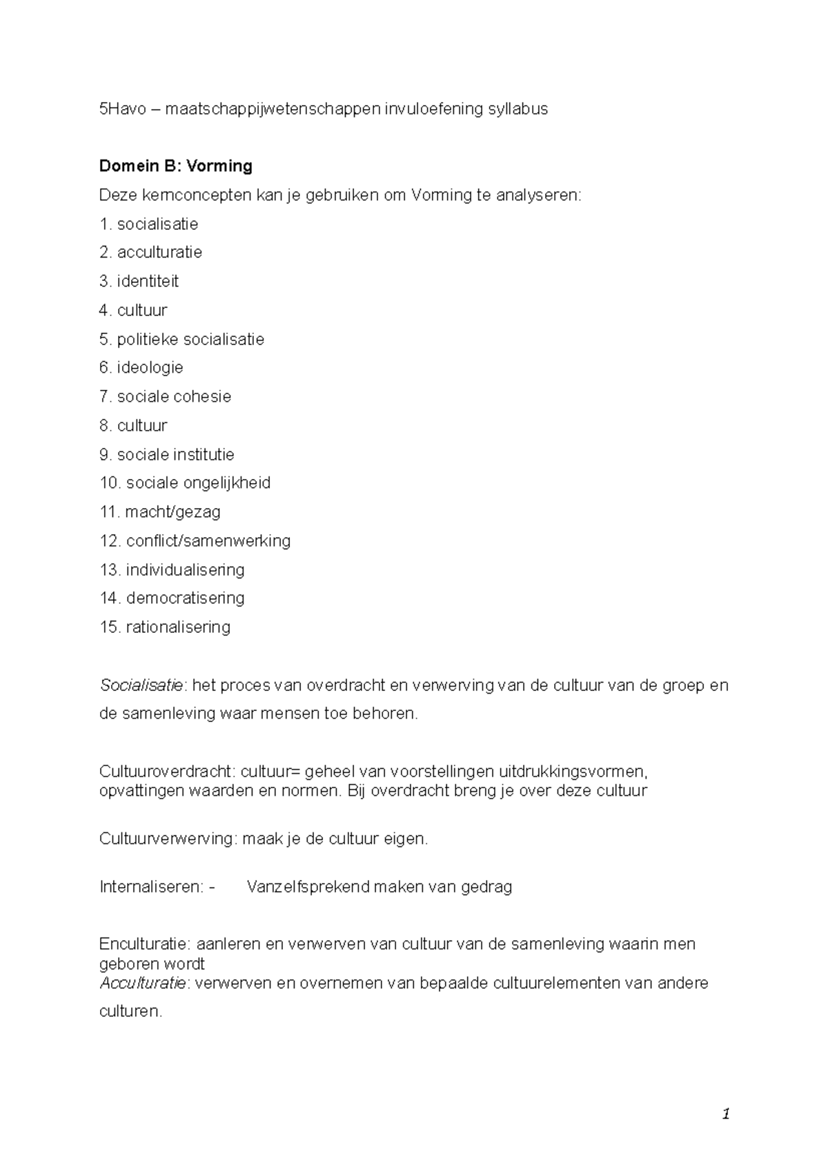 MAW eindexamen invuloefening alle begrippen - 5Havo – maatschappijwetenschappen invuloefening ...