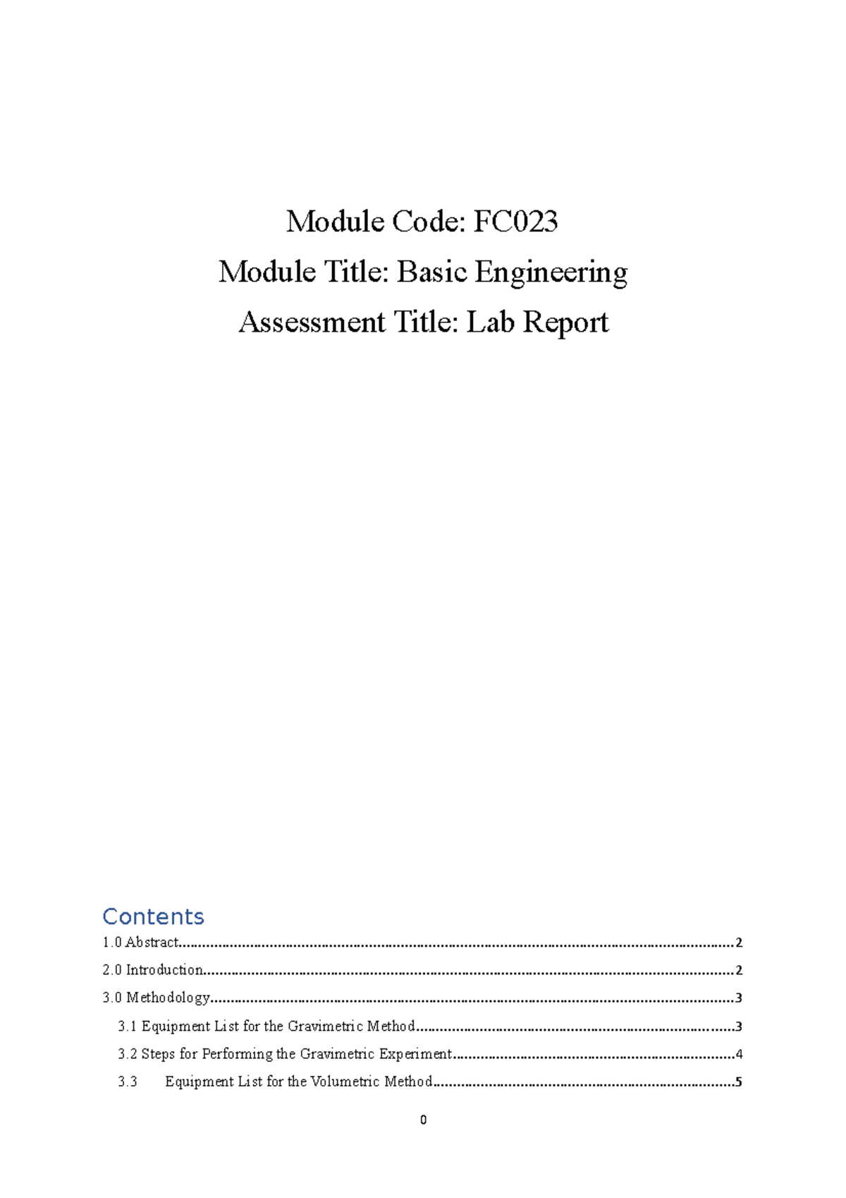 Lab report 1 - Logbook Exercises - Module Code: FC Module Title: Basic Engineering Assessment ...