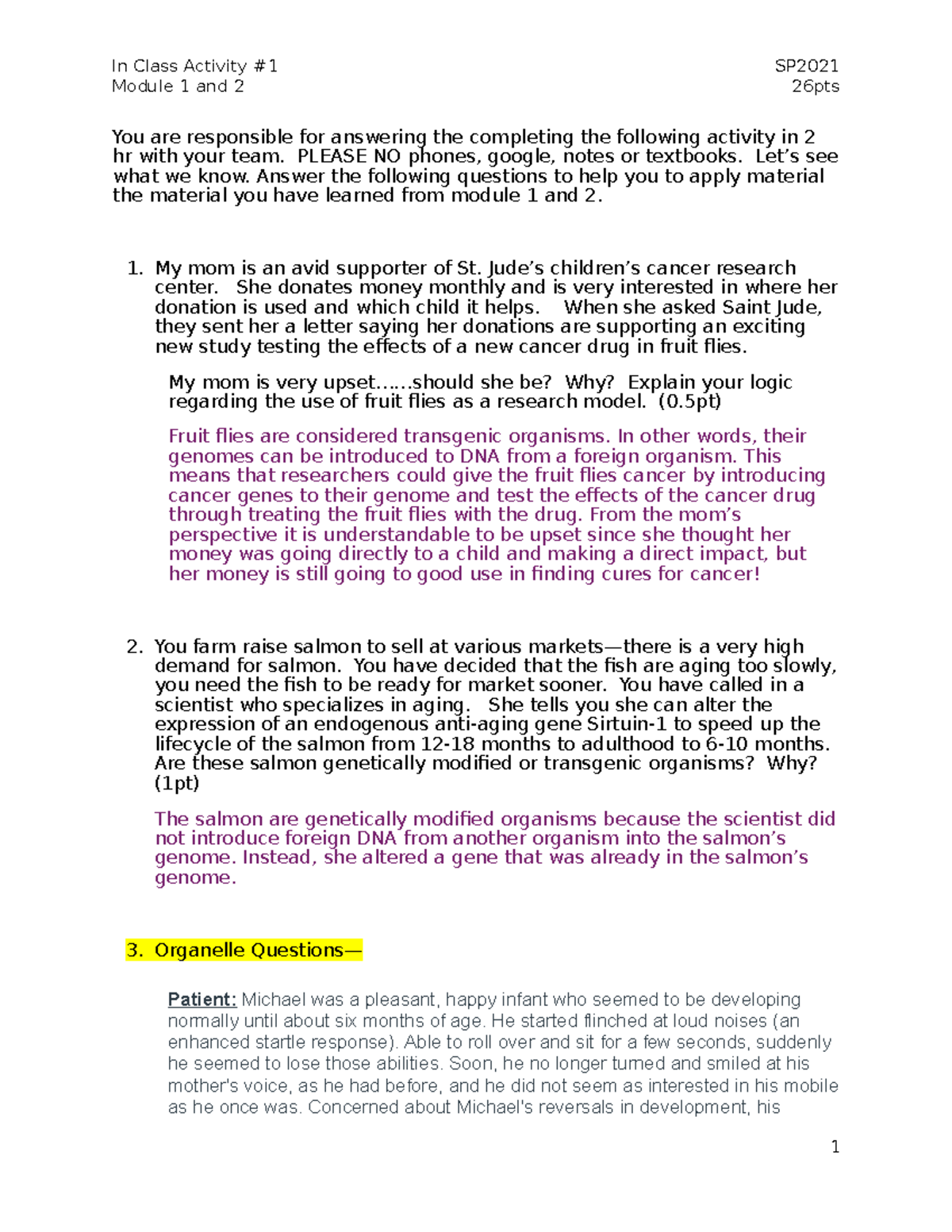 Team4 activity 1 - Module 1 and 2 26pts You are responsible for ...