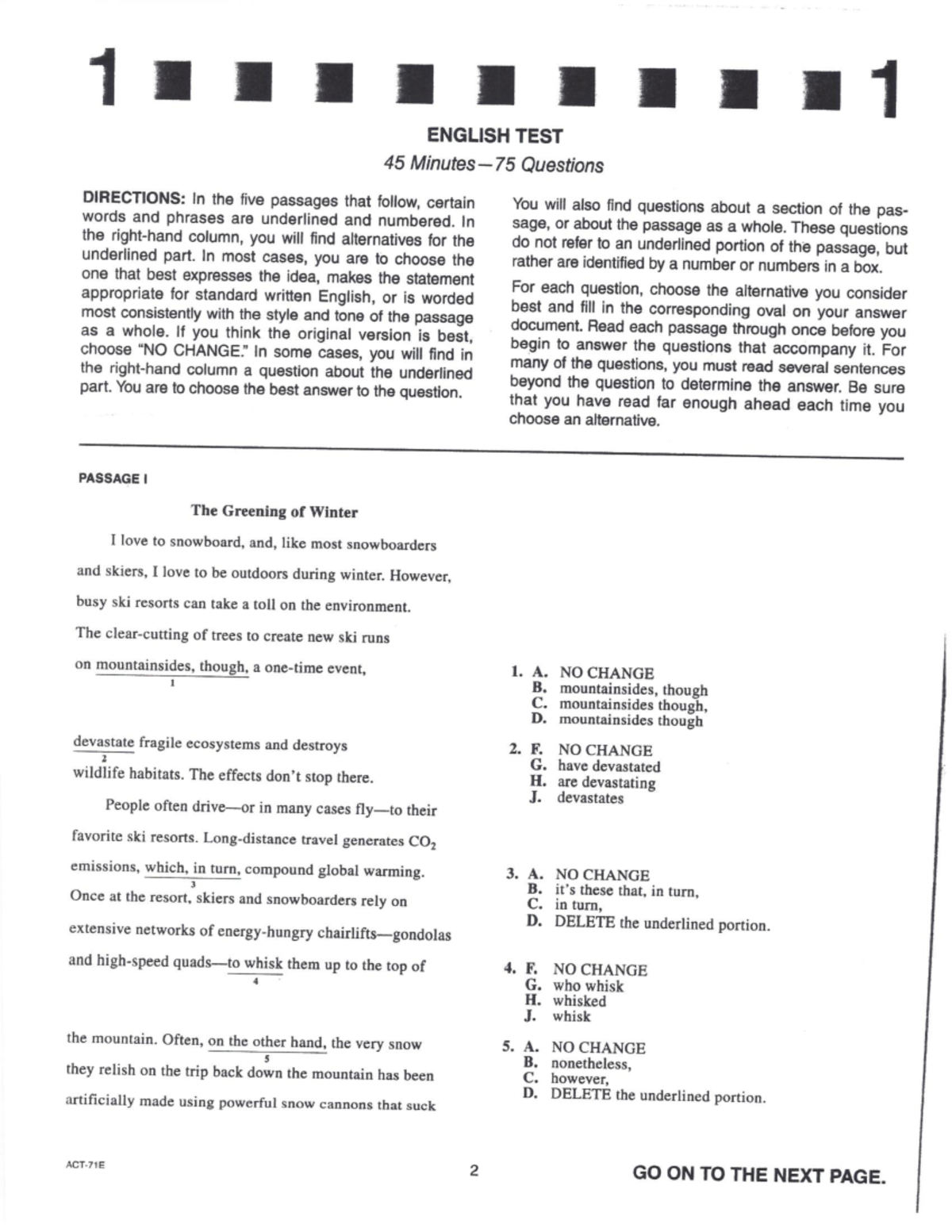 2013 December English ACT-71E - BI SC 003 - Studocu