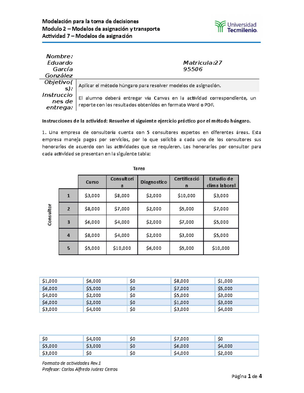 Actividad 7 - Modelos de asignacion - Modulo 2 – Modelos de asignación ...