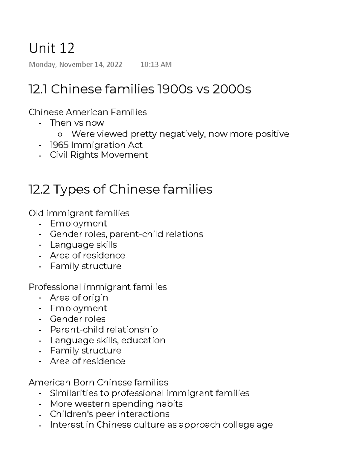 Unit 12 - Duane Rudy - 12 Chinese families 1900s vs 2000s Chinese ...