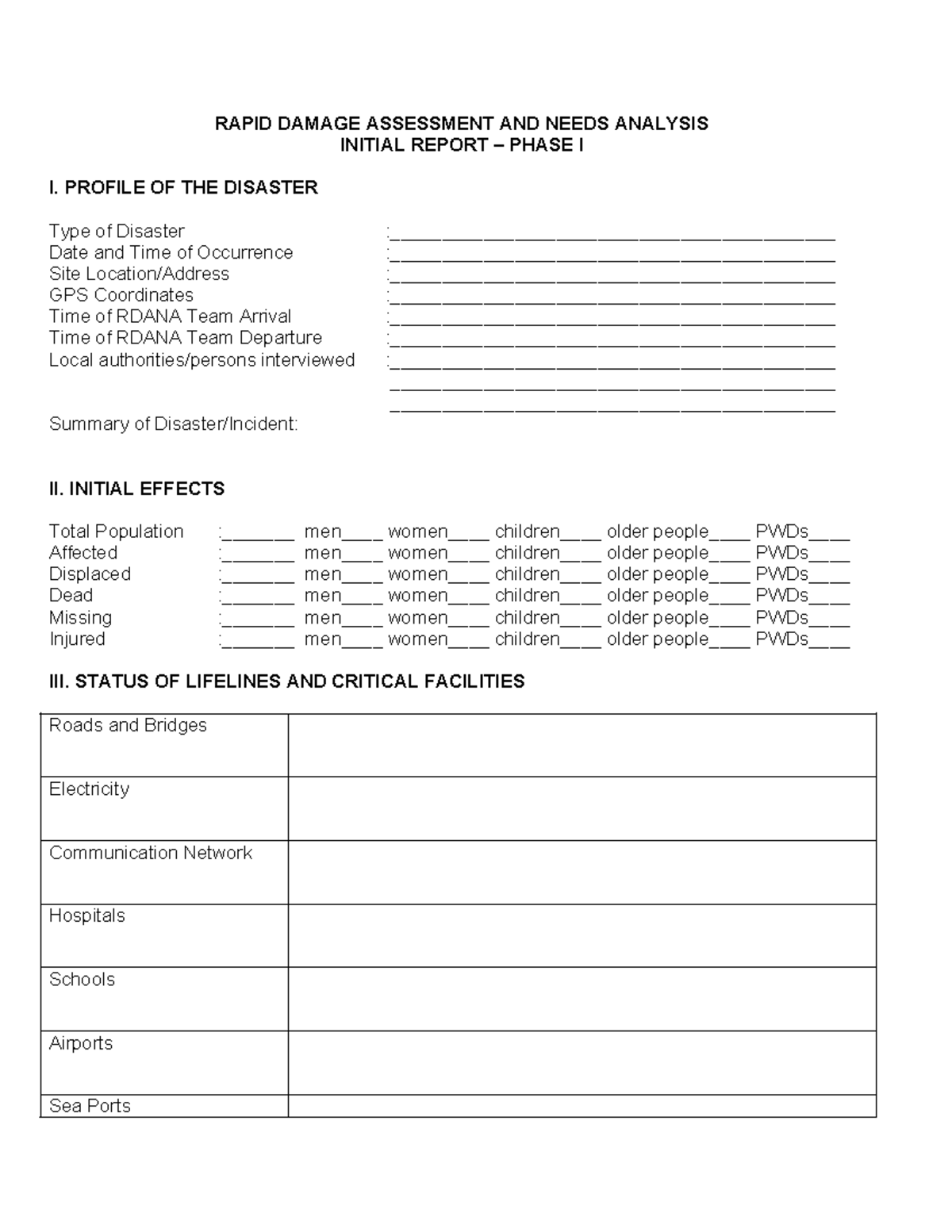 Module-4 Rdana-Form - okay - RAPID DAMAGE ASSESSMENT AND NEEDS ANALYSIS ...