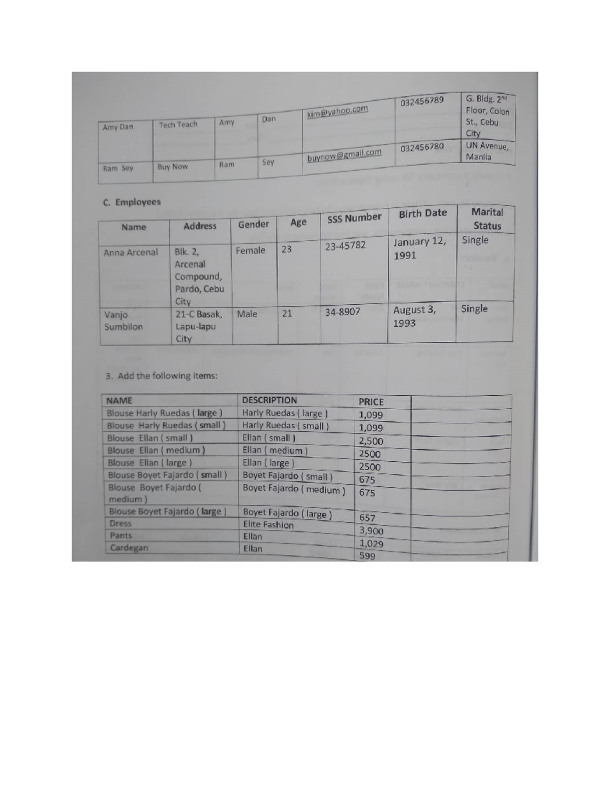 LAB chapter 4 - About quickbooks - 032456789 G. Bldg. 2nd Floor, Colon Amy Dan Amy Dan Tech ...