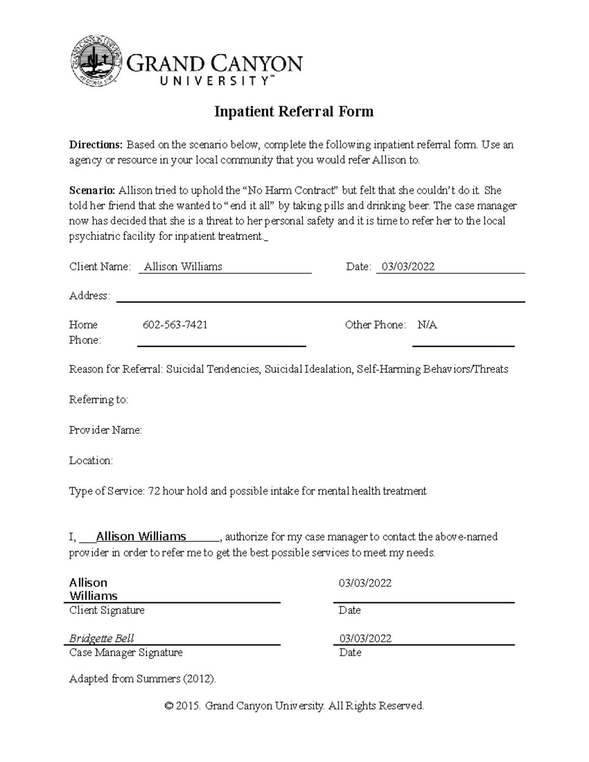 PCN255 Inpatient Referral Form - Inpatient Referral Form Directions ...