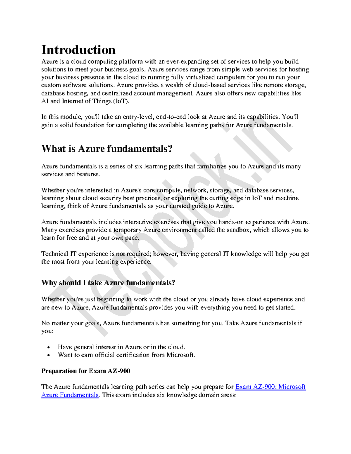 Azure fundamentals - Introduction Azure is a cloud computing platform ...