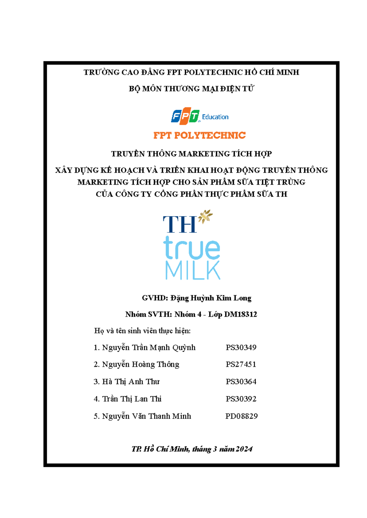 ASM IMC Nhom 4 - TRƯỜNG CAO ĐẲNG FPT POLYTECHNIC HỒ CHÍ MINH BỘ MÔN ...