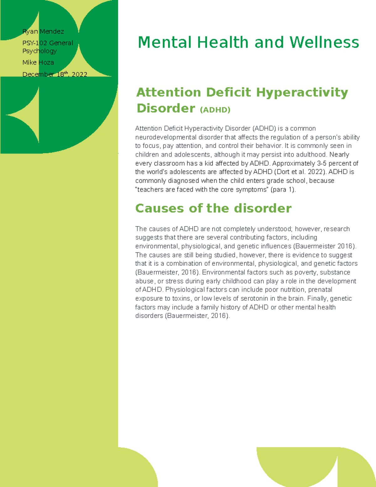 PSY 102 RS T7 2 Brochure - Ryan Mendez PSY-102 General Psychology Mike ...