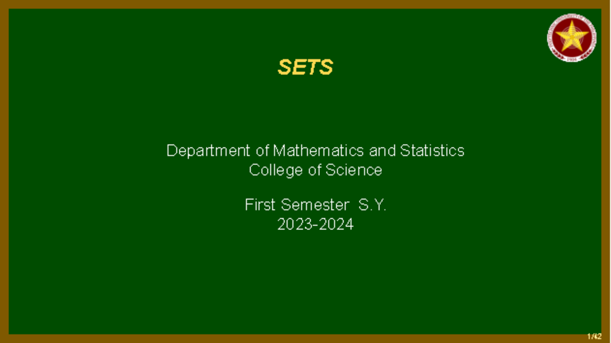 SETS - MMW (S.Y. 2024-2025) - Department of Mathematics and Statistics ...