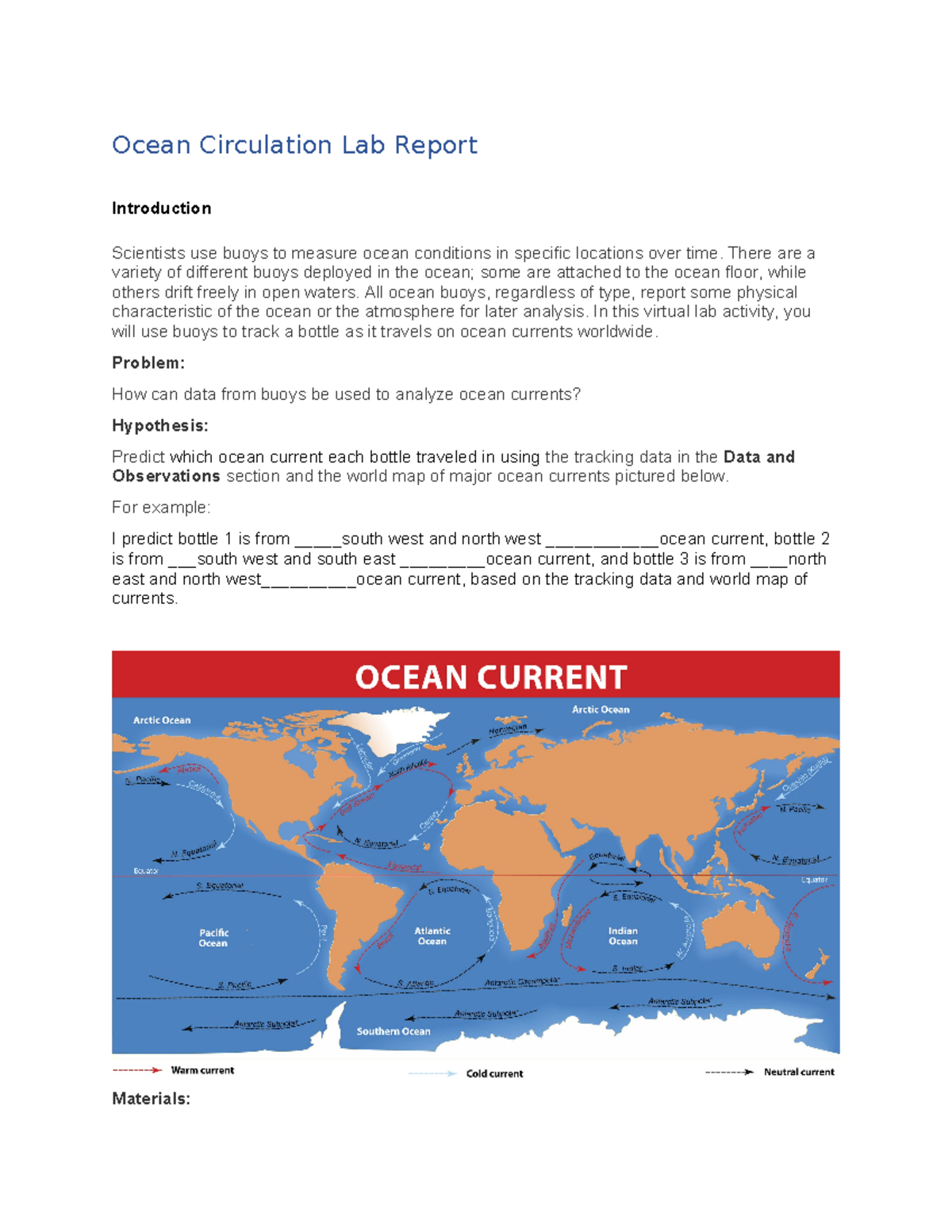 Ocean circulation lab report - Ocean Circulation Lab Report ...