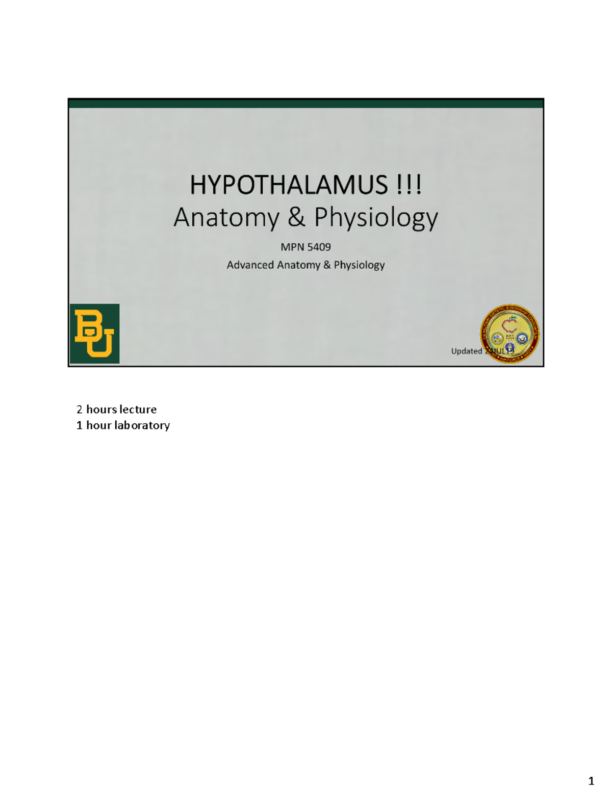 Hypothalamic Physiology - Warning: TT: undefined function: 32 Warning: TT: undefined function ...