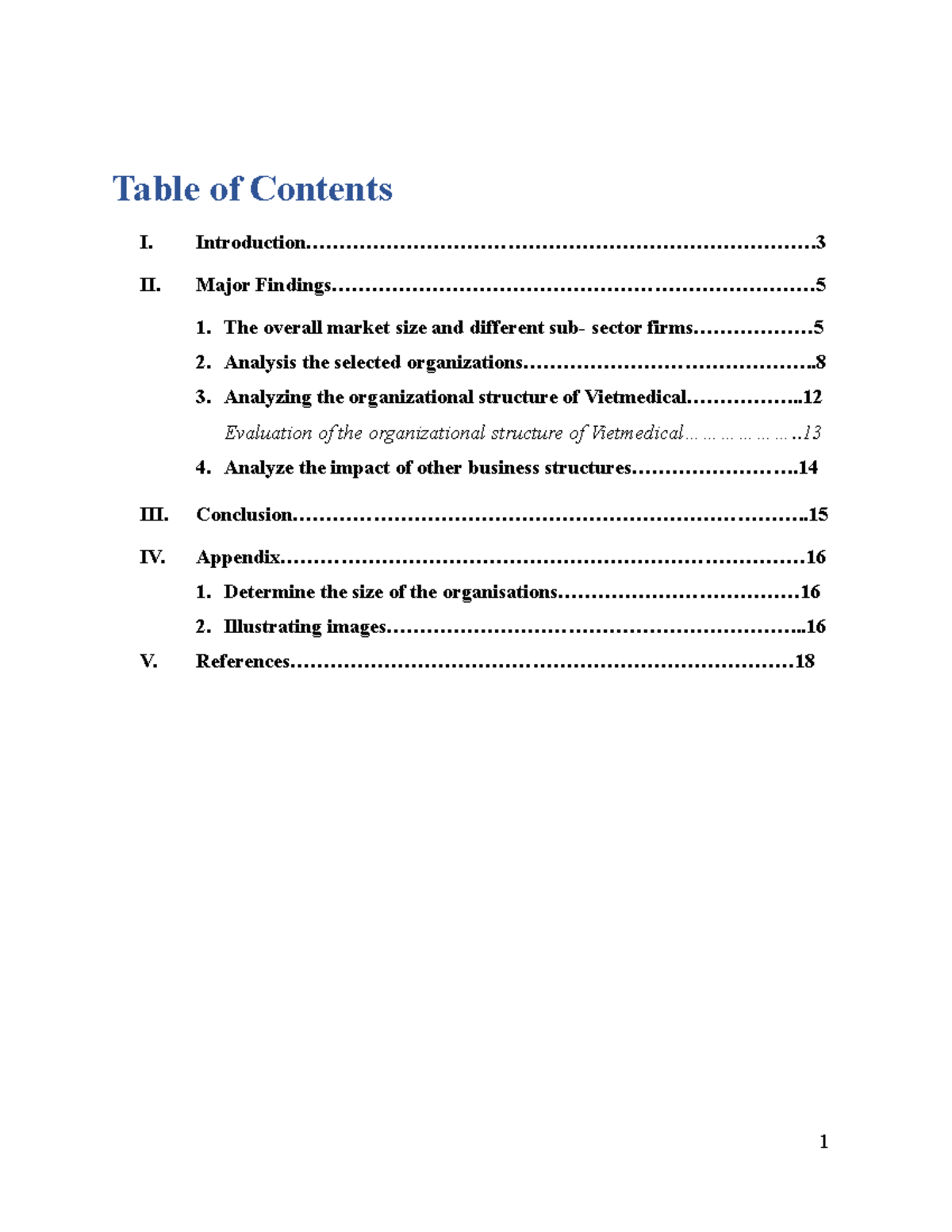 Vietmedical - fsdvdvfds - Table of Contents I. - Studocu