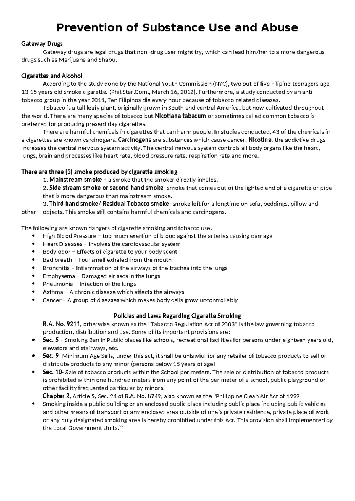 Gateway Drugs Prevention of Substance Use and Abuse - Prevention of ...