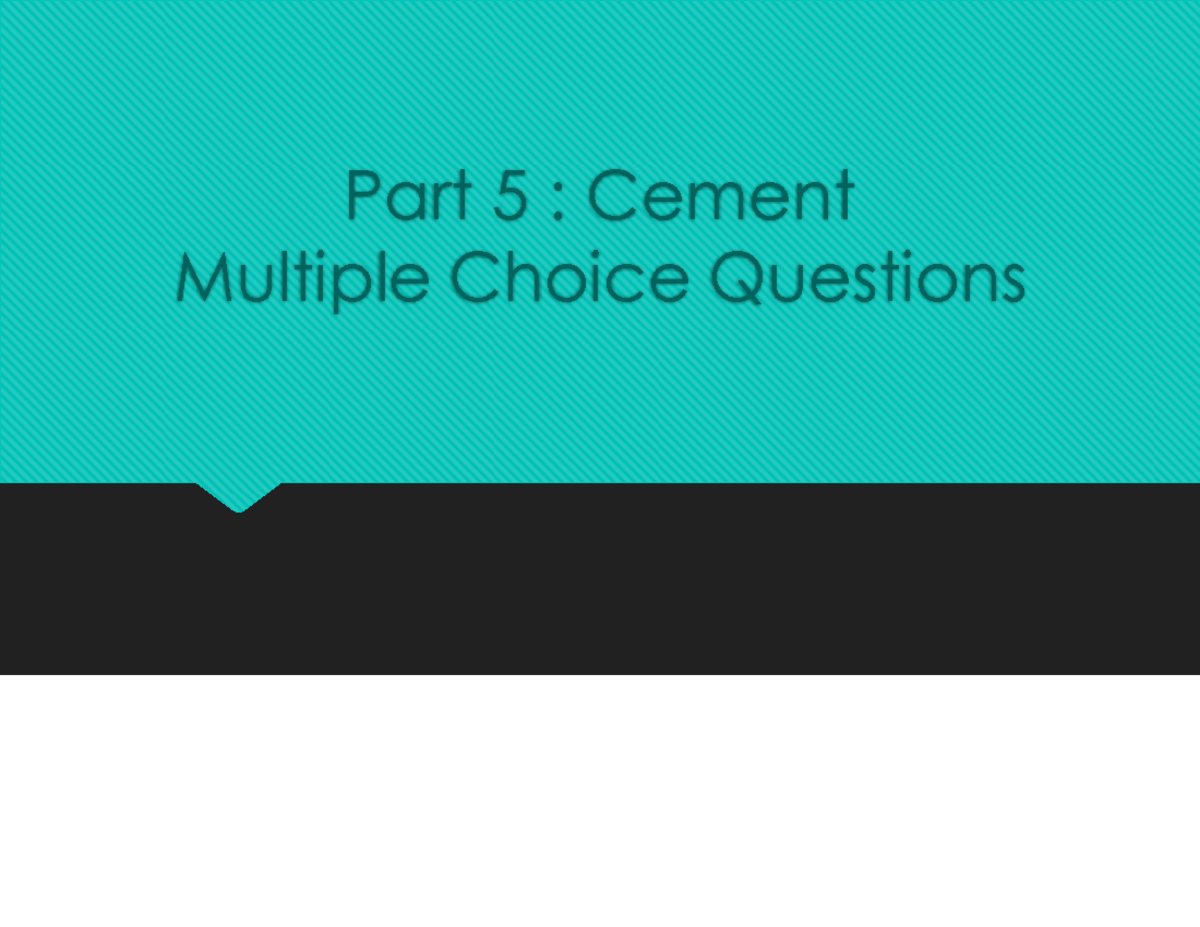 Presentation (17) - Civil engineering lecture notes - Part 5 : Cement ...