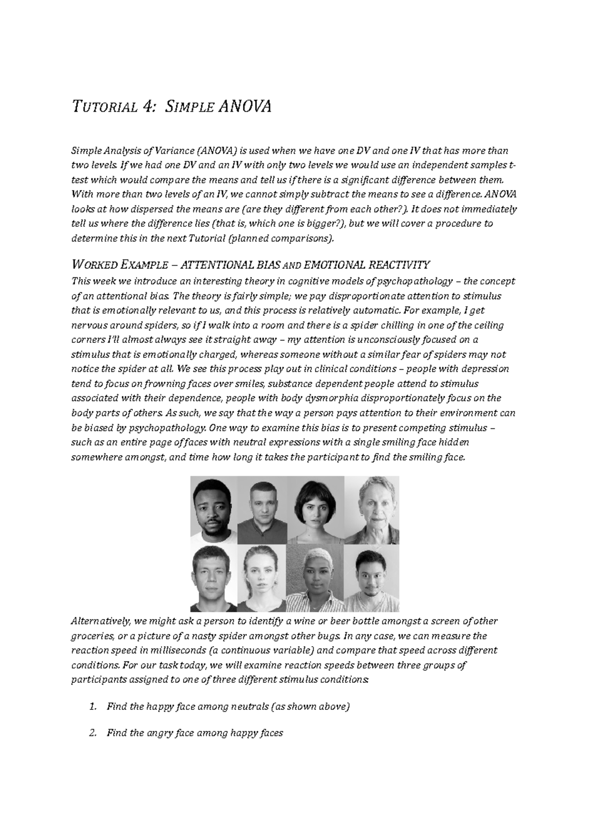Tutorial 4 Instructions - T3 2022 - TUTORIAL 4: SIMPLE ANOVA Simple Analysis of Variance (ANOVA ...