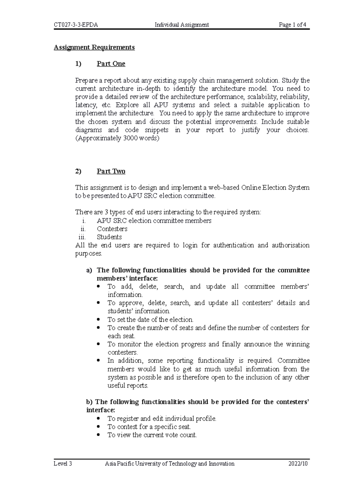 05-2 Assignment-Question CT027-3-3 EPDA 3F2209 - Assignment ...