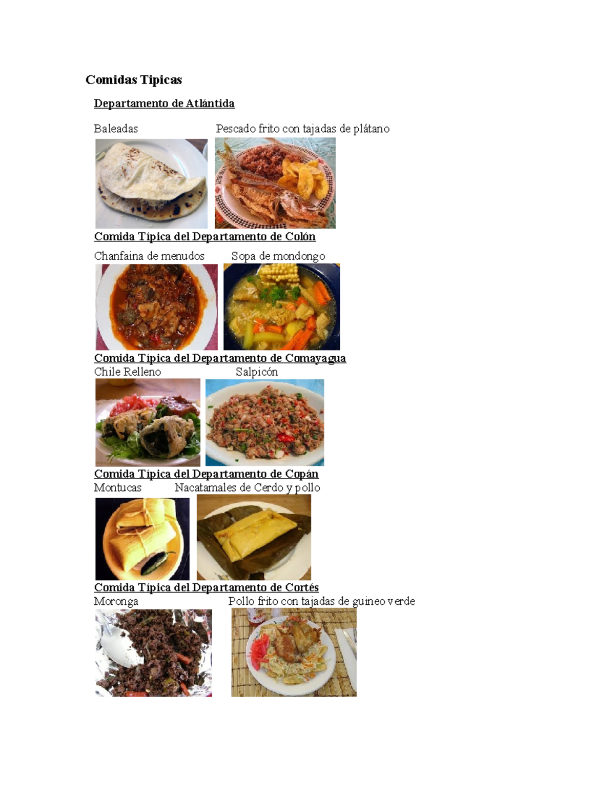 Comidas Tipicas - Comidas Tipicas Departamento de Atlántida Baleadas ...
