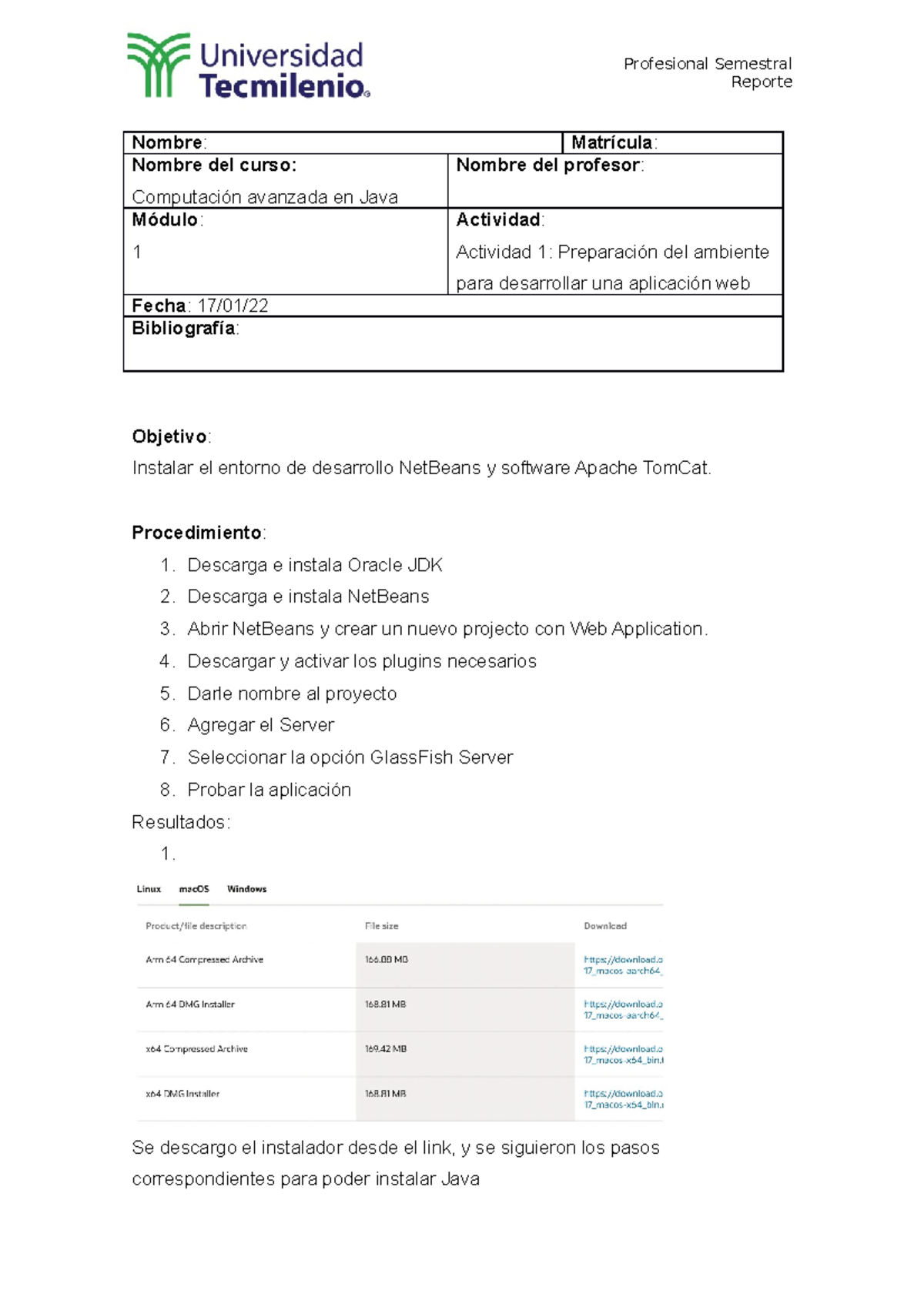 Act 1 Java studoc - Instalar el entorno de desarrollo NetBeans y ...
