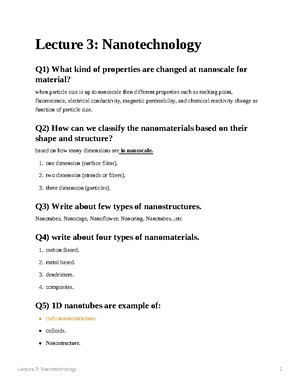 Lecture 1 Introduction to nanotechnology - 1 meter. Both a and b. 6 ...