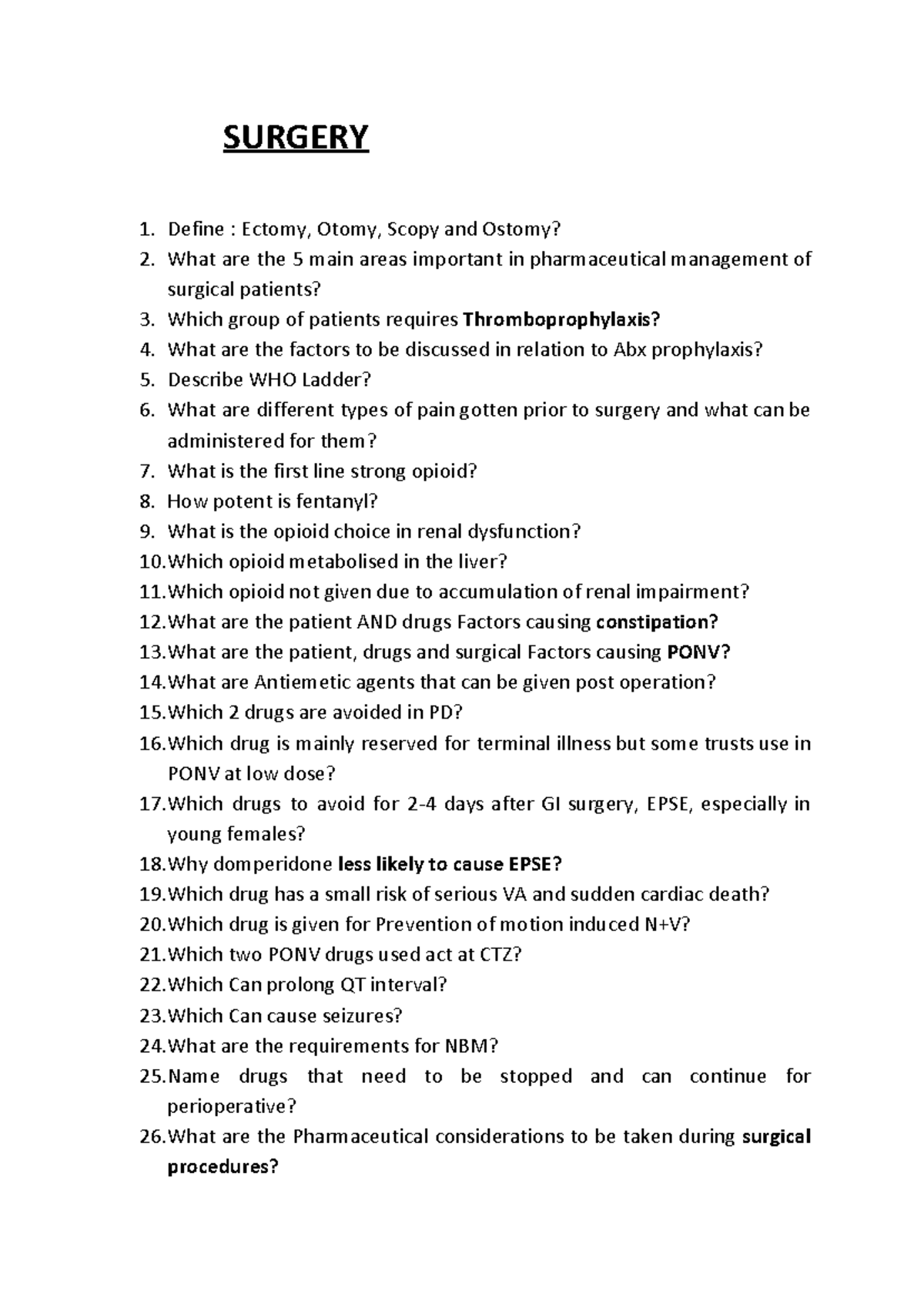 Surgery - Lectures based on questions and ansWers - SURGERY Define ...