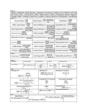 Final Cheat Sheet - Chapter 6 A portfolio's expected return is 12%, its ...