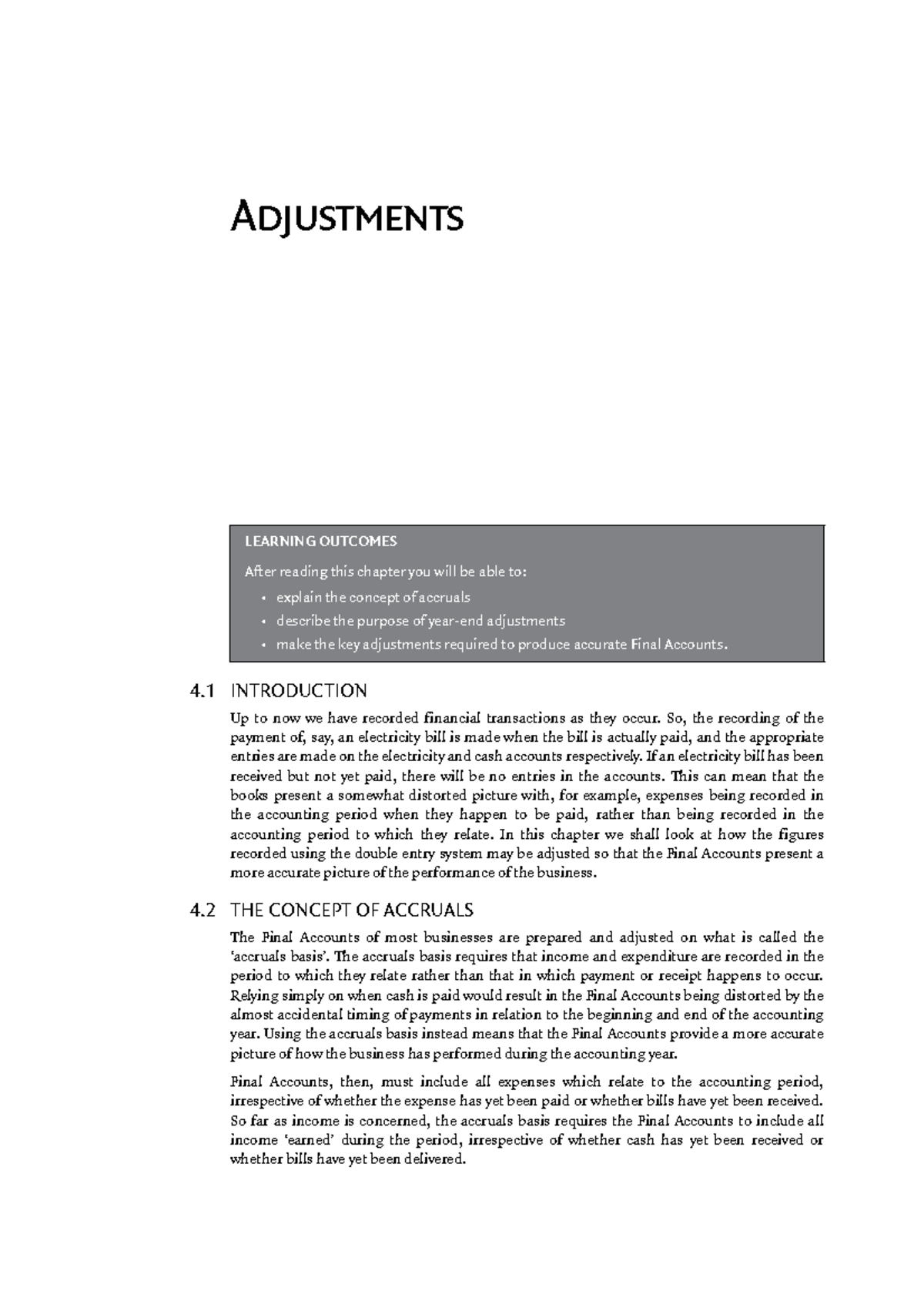 Adjustments to Business Accounts - Adjustments 31 C H A P T E R 4 ...