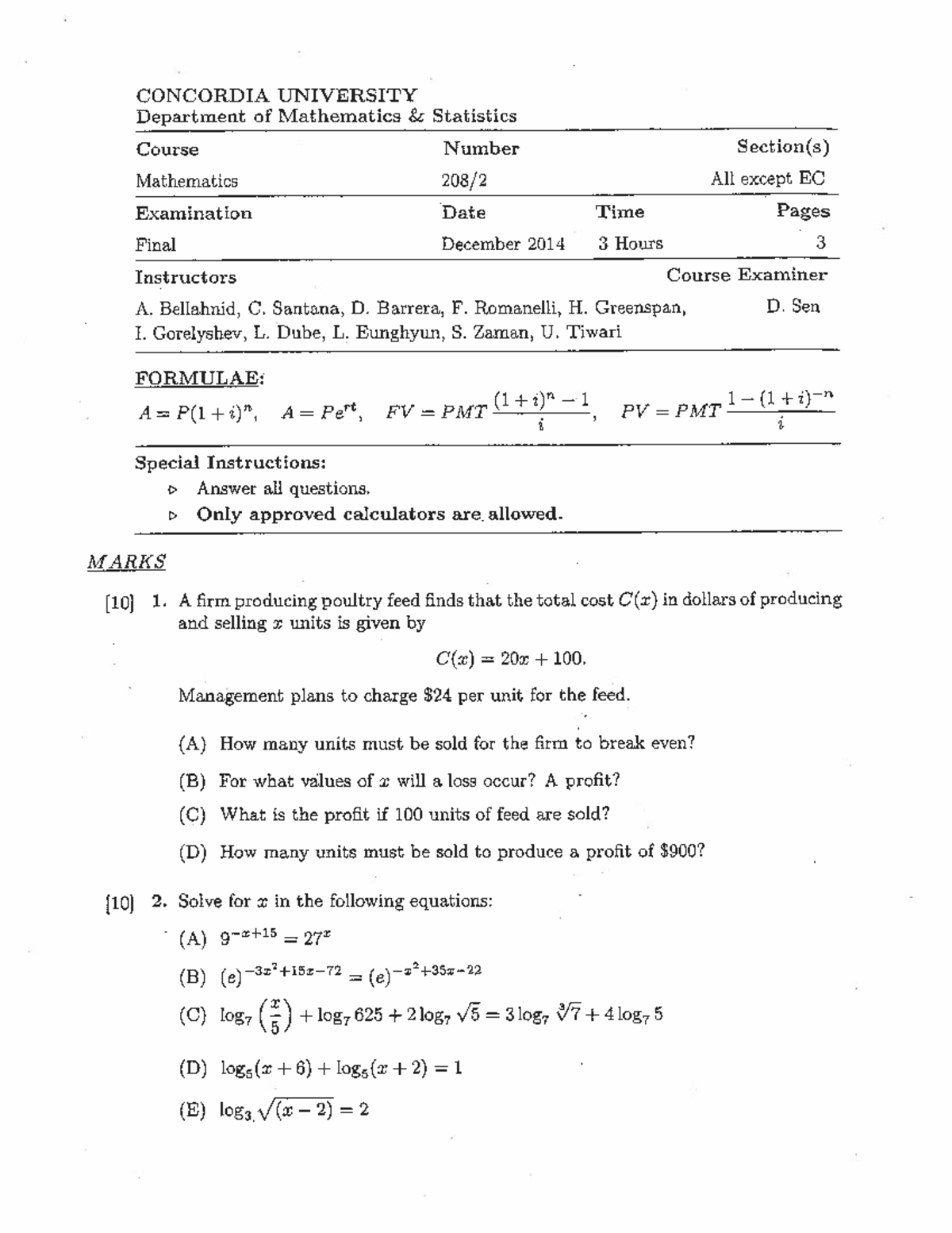 Exam 15 December 2014 Math 208 Warning Decodescan Unexpected Mcu Data Current Marker Is