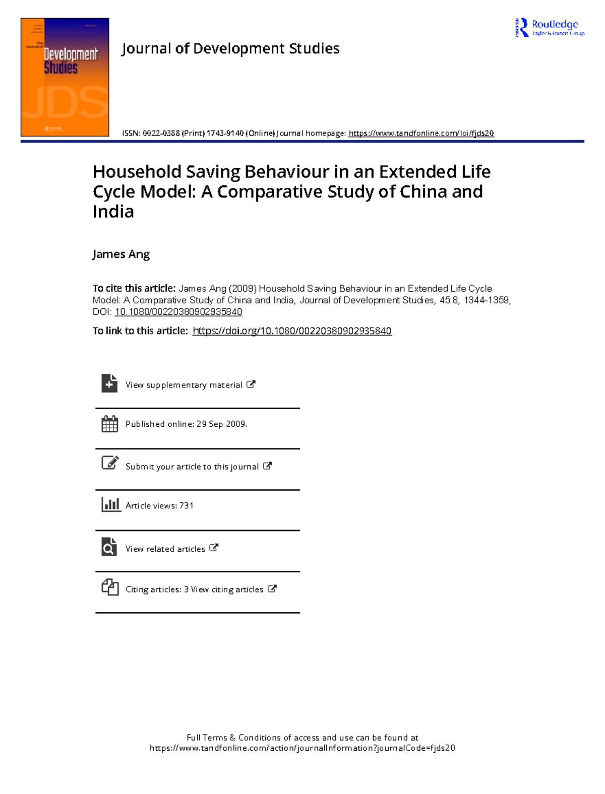 Ang - 2009 - Household saving behaviour in an extended life cycle model ...