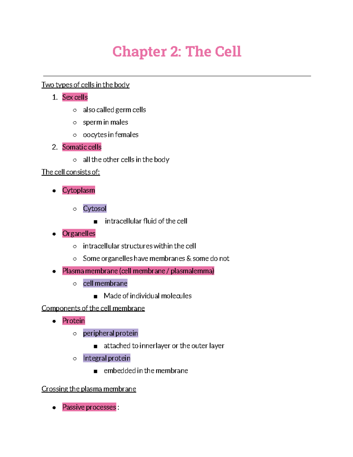 Chapter 2 the cell - the teacher is professor Lee - Chapter 2: The Cell ...