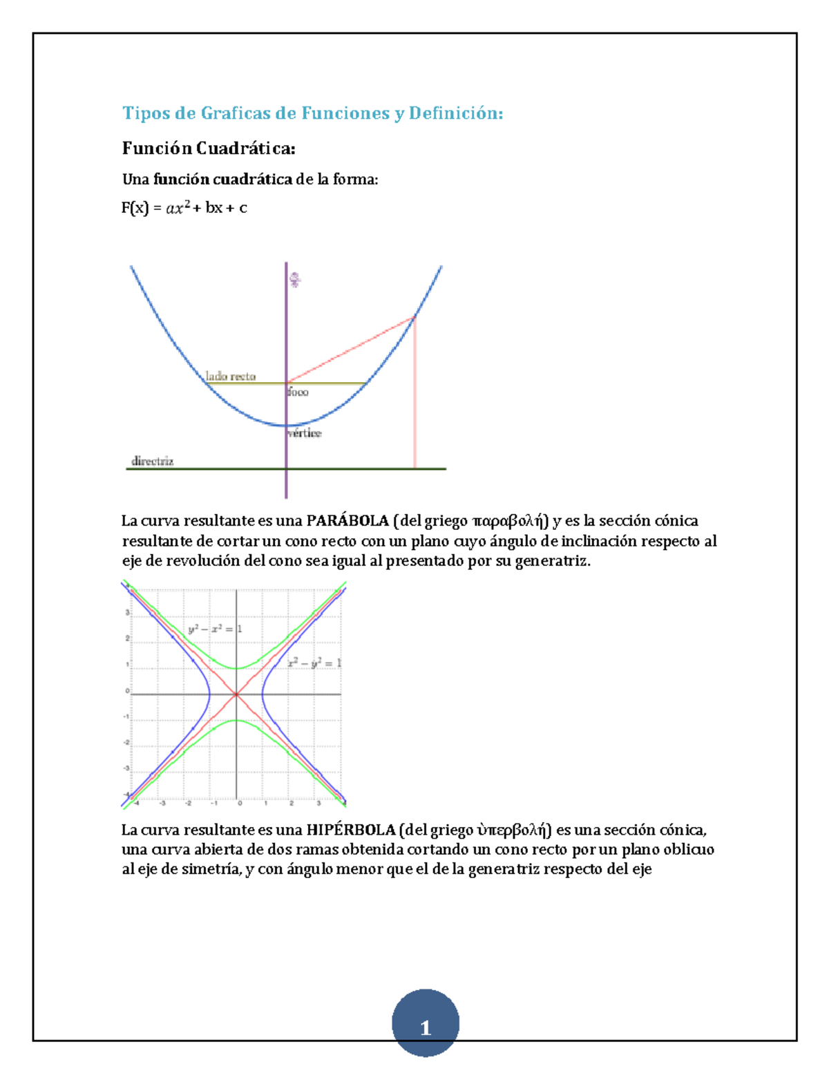 Tipos De Graficas De Funciones Tipos De Graficas De Funciones Y DefiniciÛn FunciÛn Cuadr·tica