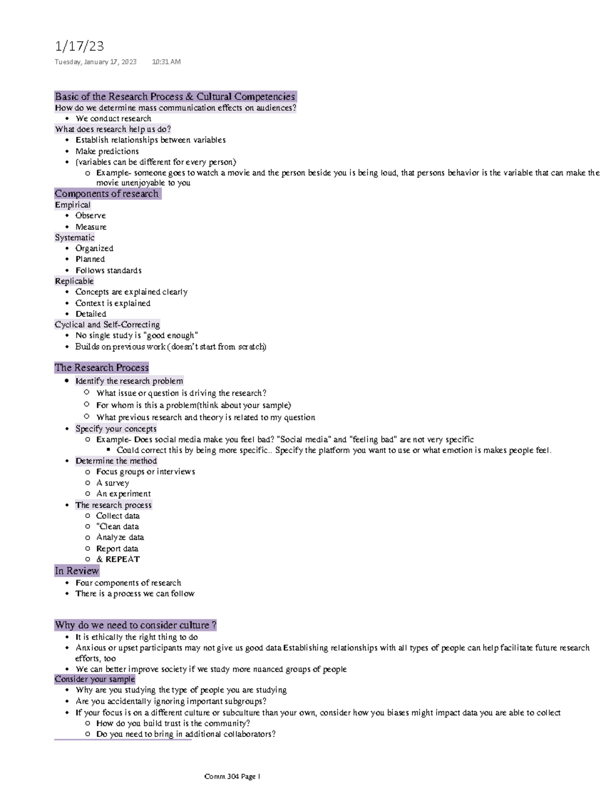 Comm340 1-17-23 - Lecture notes. Professor is Jessica Myrick - Basic of ...