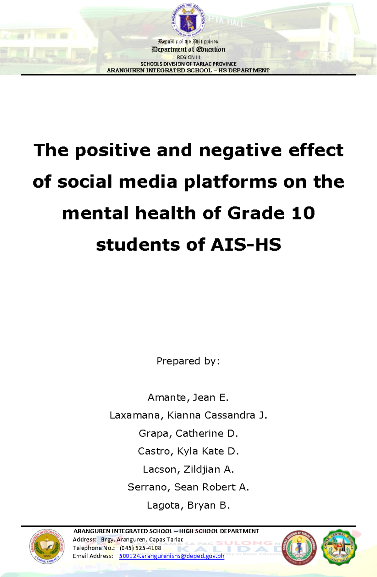 LIT- Analysis- Format - Social media effects on mental health ...