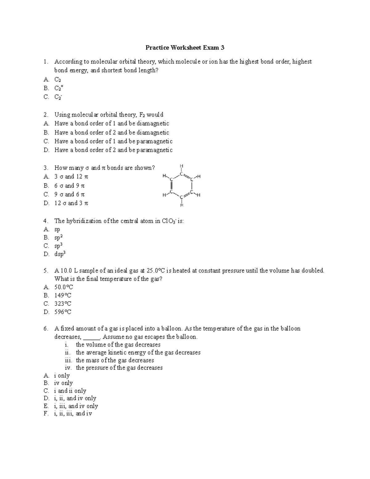 Exam 3 Practice - 3 exam - Practice Worksheet Exam 3 According to ...