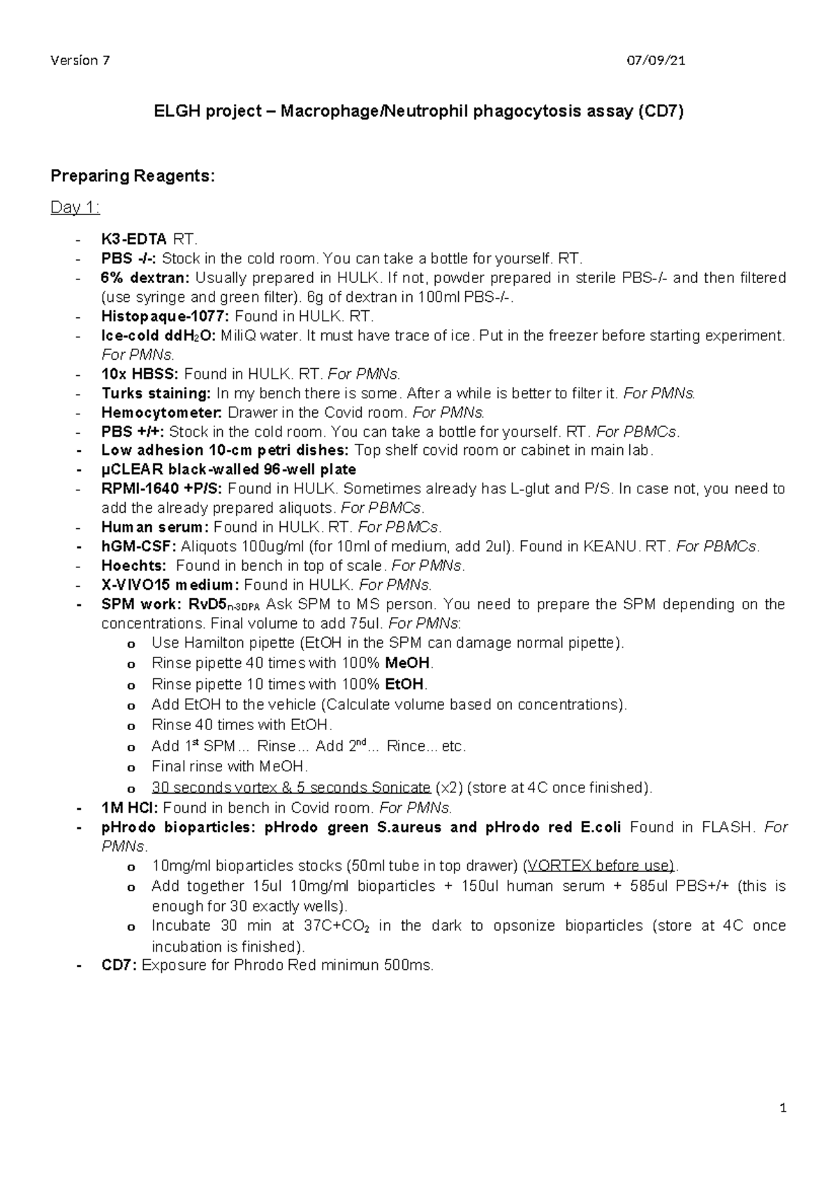 Peripheral blood monocyte isolation, macrophage differentiation ...