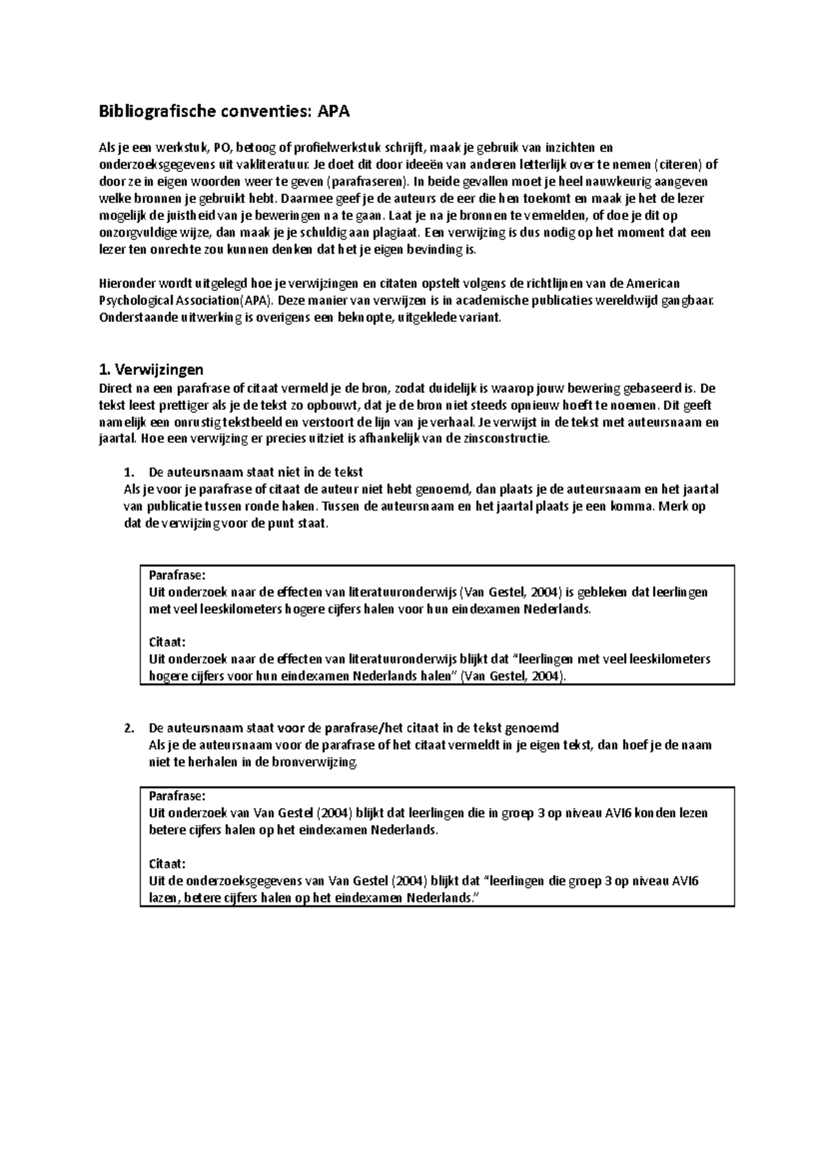 APA - Bibliografische conventies voor het SE - Bibliografische ...