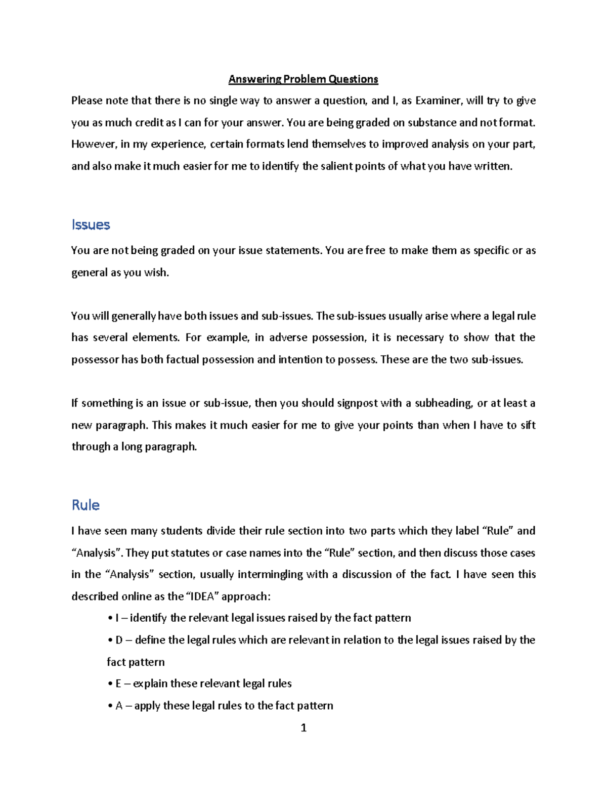 Answering Problem Questions - Answering Problem Questions Please note ...