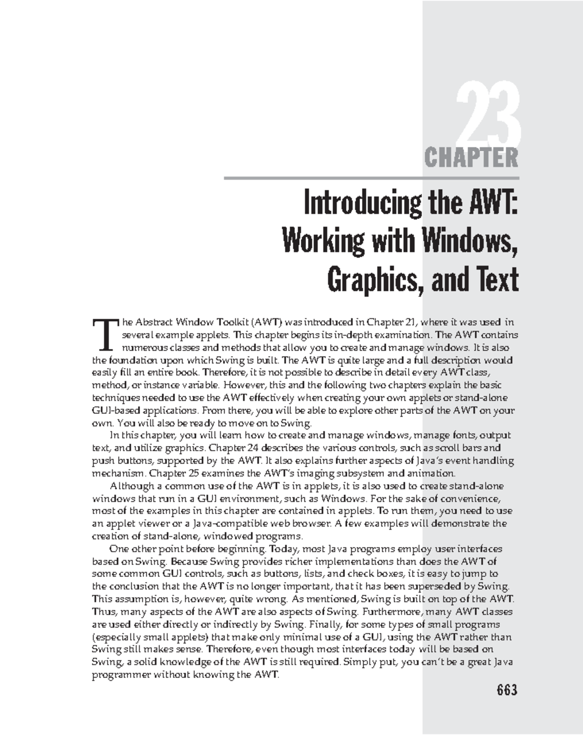 Java The Complete Reference - 663 23 Introducing the AWT: Working with Windows, Graphics, and ...