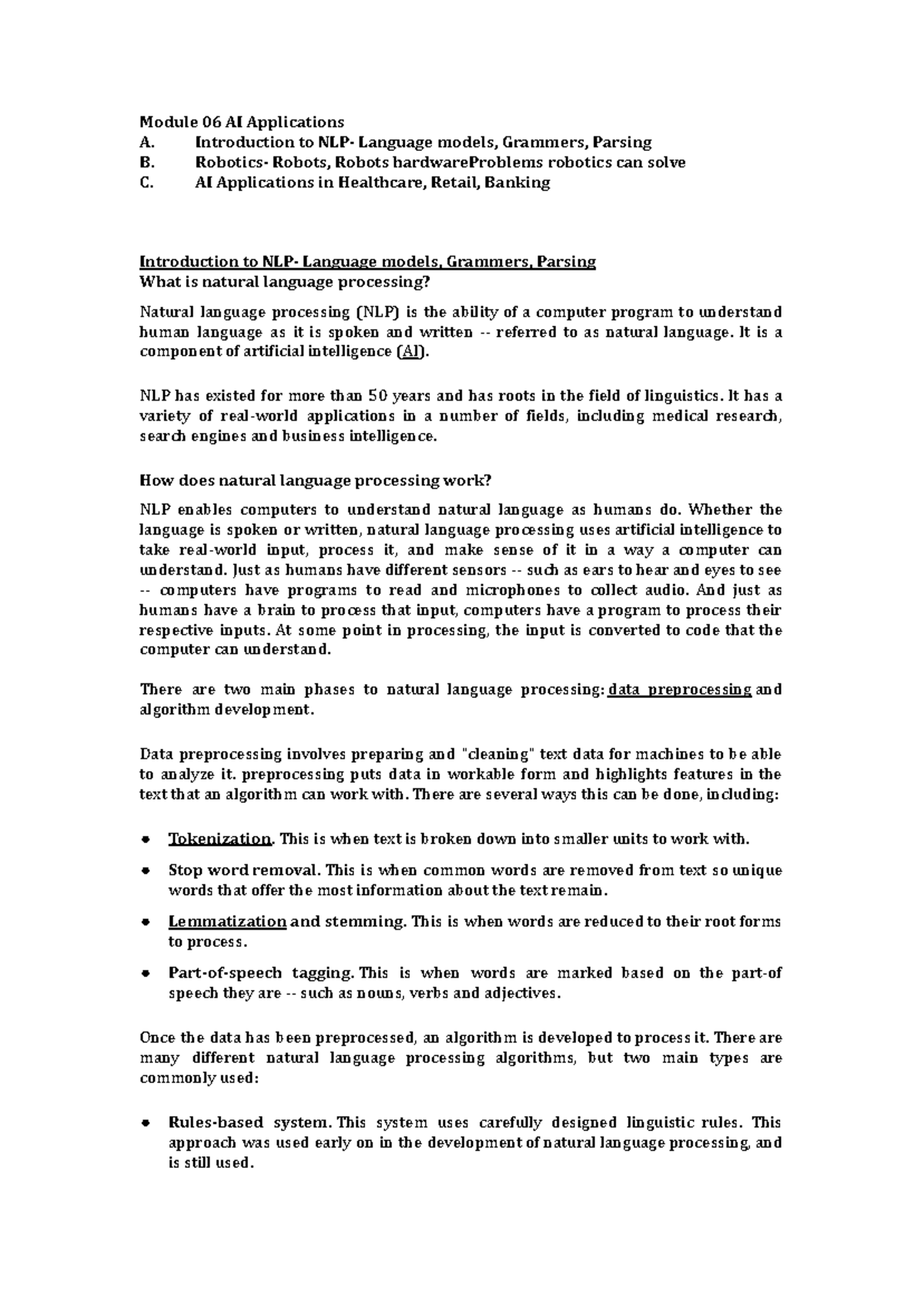 Module 06 AI Applications - Module 06 AI Applications A. Introduction ...