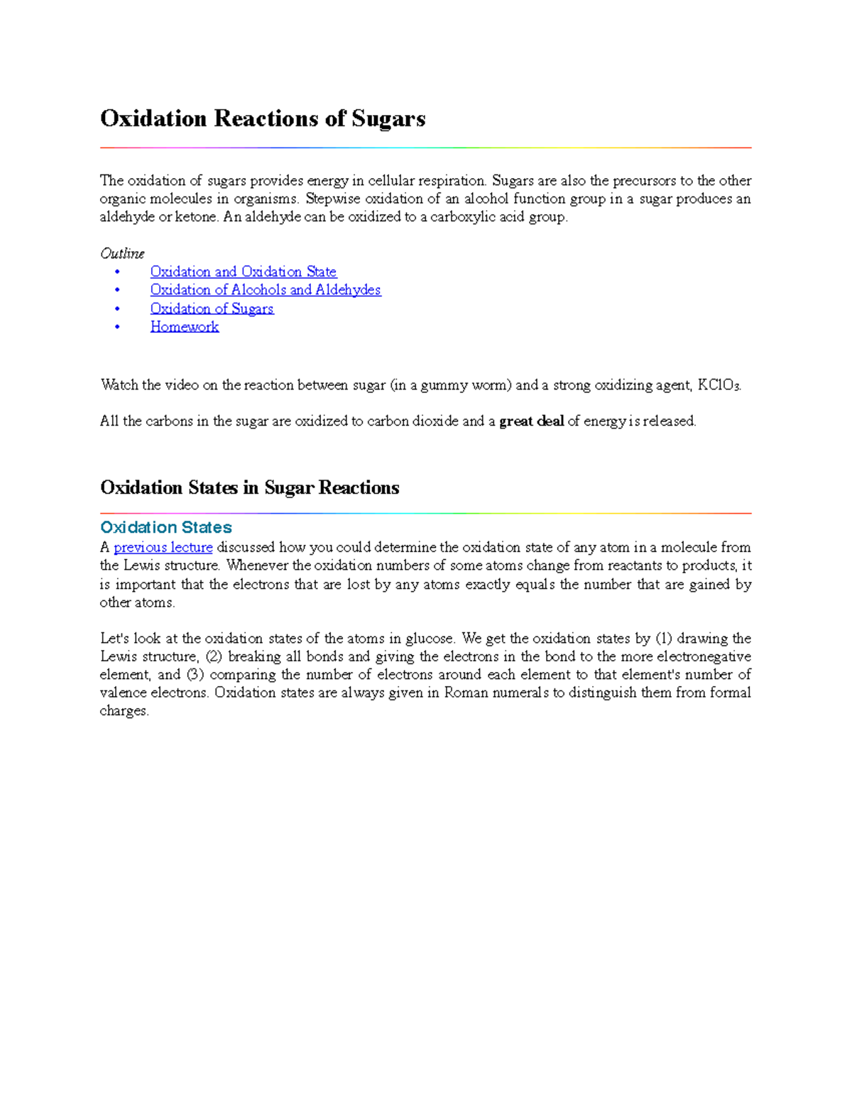 Oxidation of sugars - note ebook - Oxidation Reactions of Sugars The ...