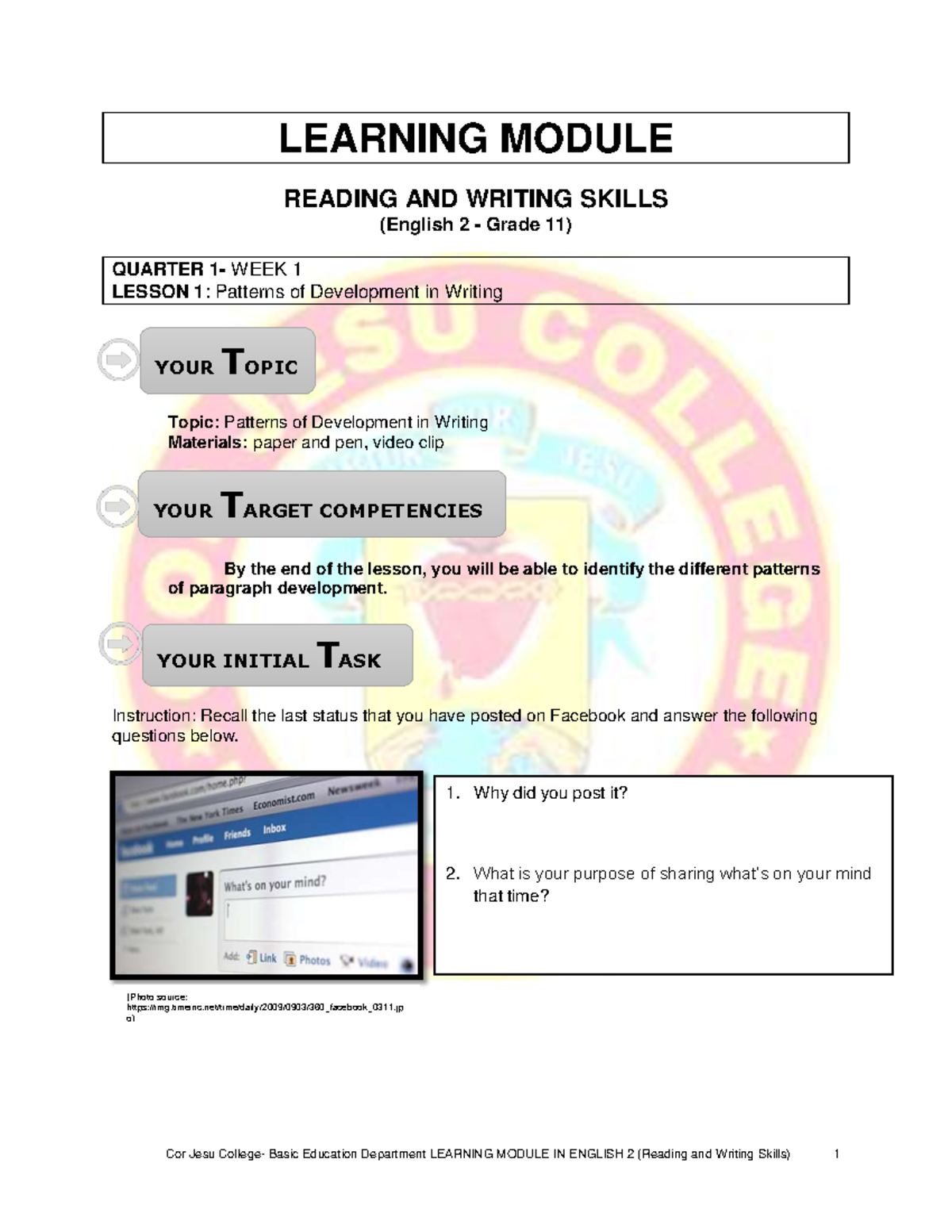 ENG 2- Weeks 1 to 3 - Dive into the intricacies of effective English ...